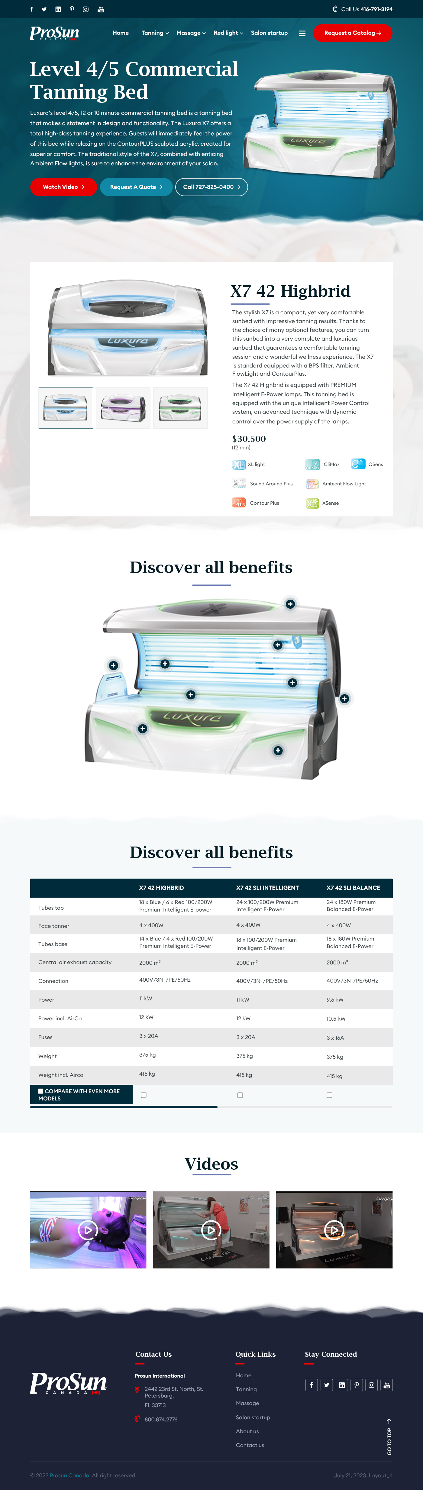 Upmarket, Professional, Tanning Beds, Red Light Beds, Hydro massage ...