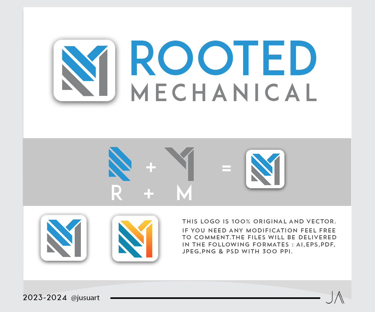 Logo Design for Rooted Mechanical by jusus art | Design #30940669