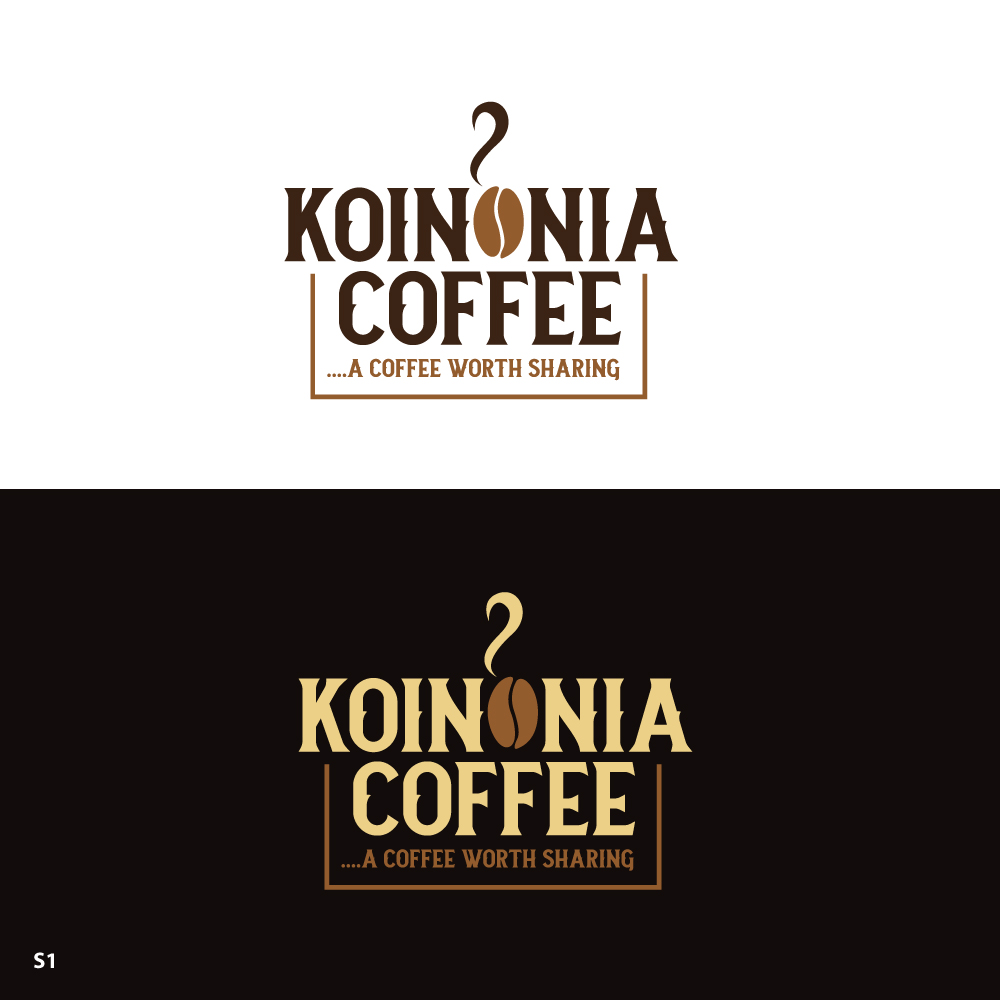 Logo Design for Koinonia Coffee....a coffee worth sharing by Sujit ...