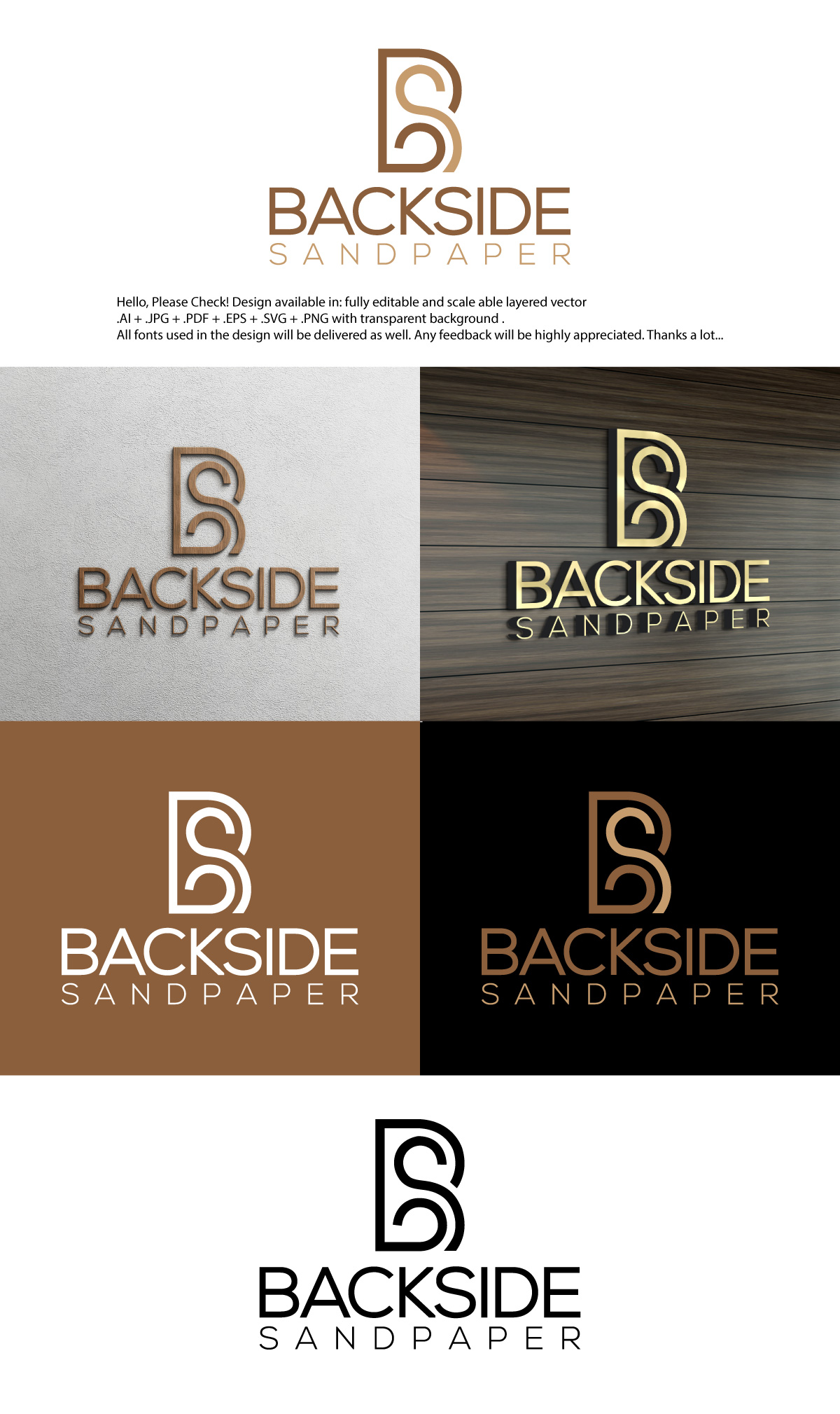 Logo Design for Backside Sandpaper by NajimPathan | Design #30969551