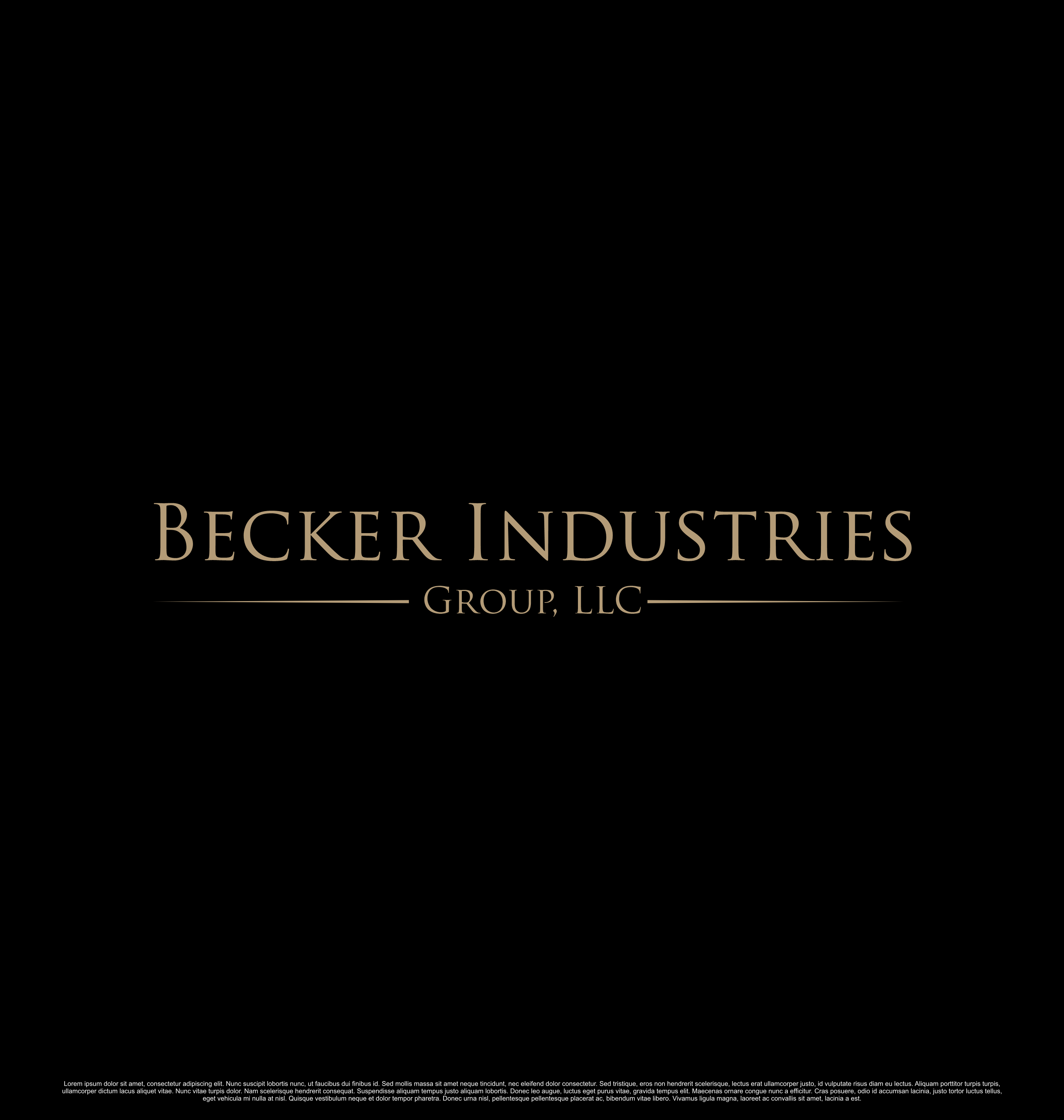 Conservative, Upmarket Logo Design for Becker Industries Group, LLC by ...