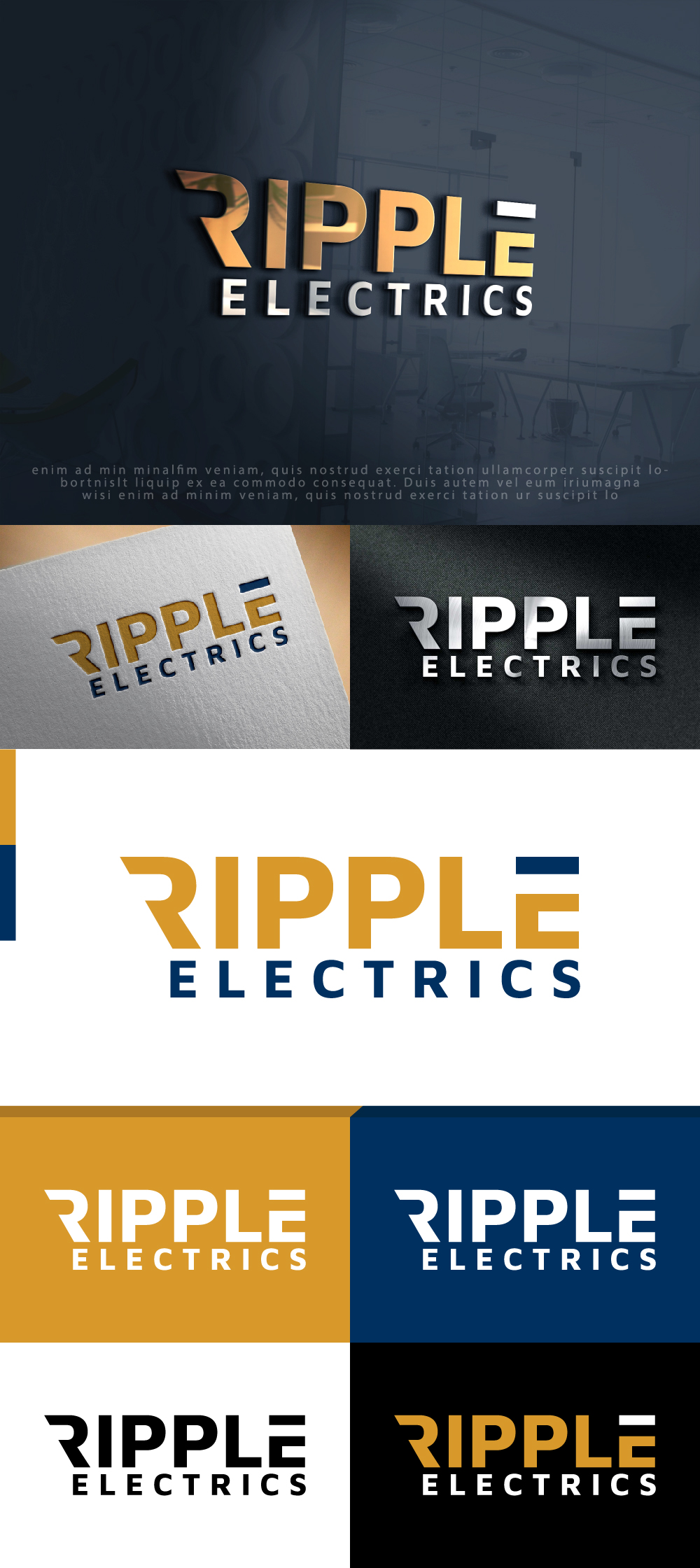 Upmarket, Modern, electrical installation Logo Design for RIPPLE ...