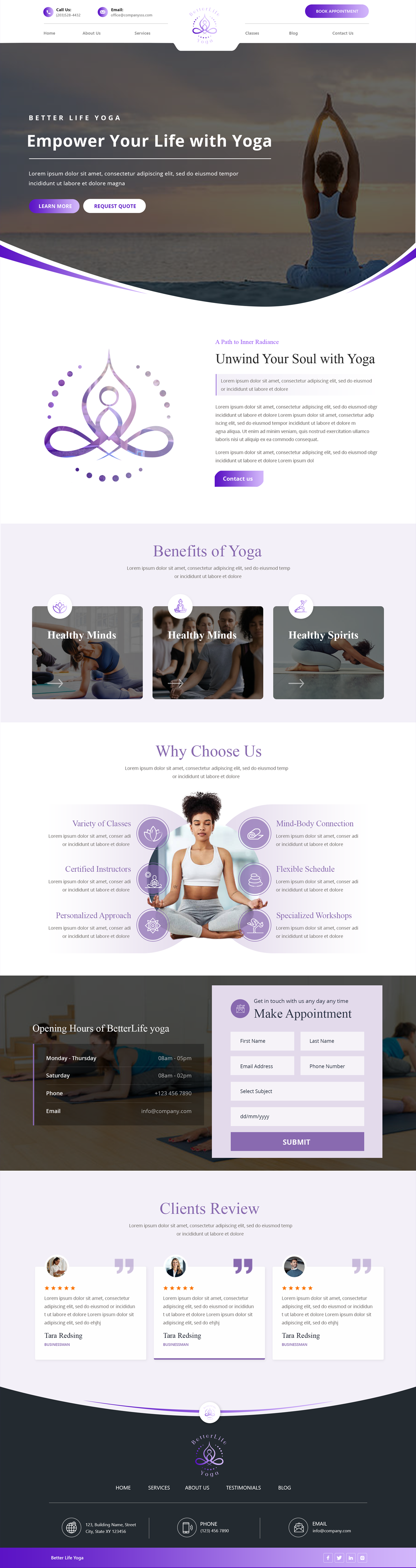 Elegant, Professional, Yoga Web Design for a Company by Andrew Asiimwe | Design #31097029