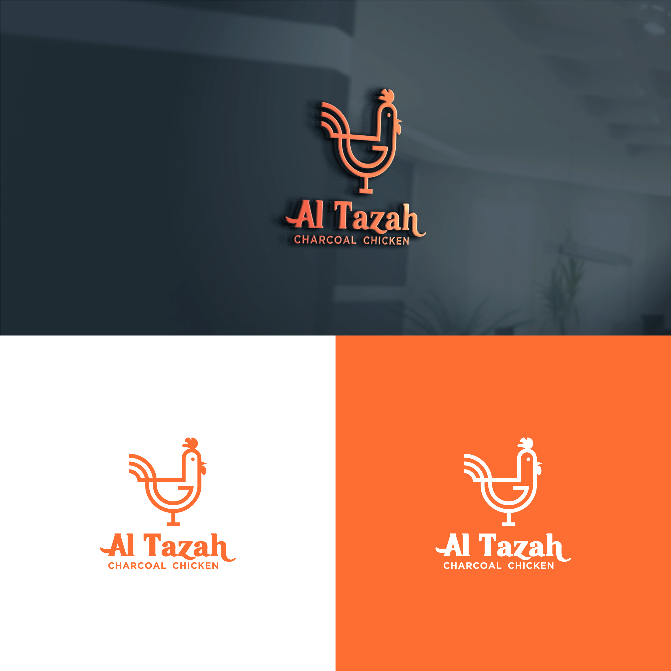 Elegant, Playful Logo Design for al tazah charcoal chicken Or al tazah ...
