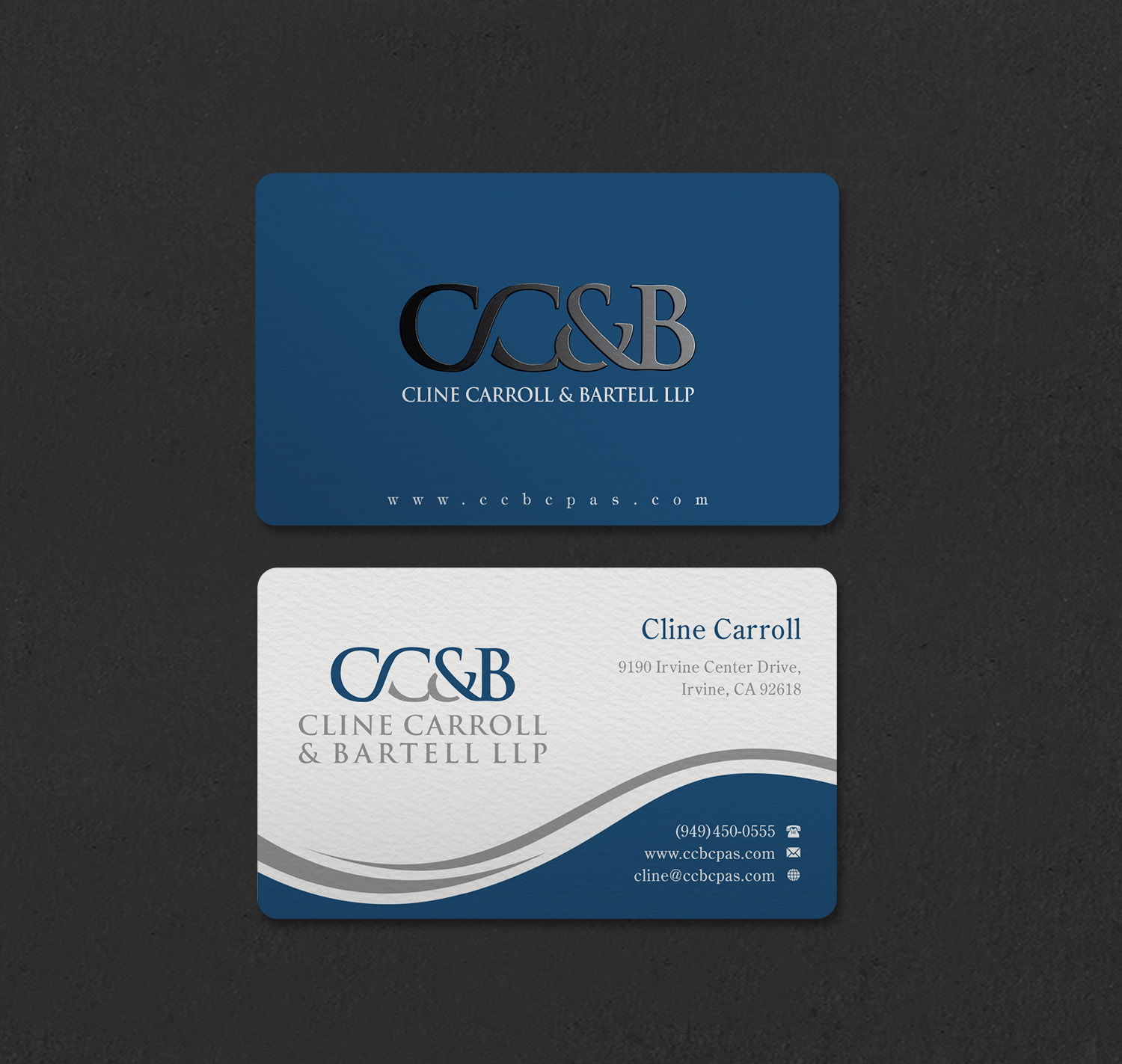 Modern, Professional, Accounting Business Card Design for Cline Carroll ...