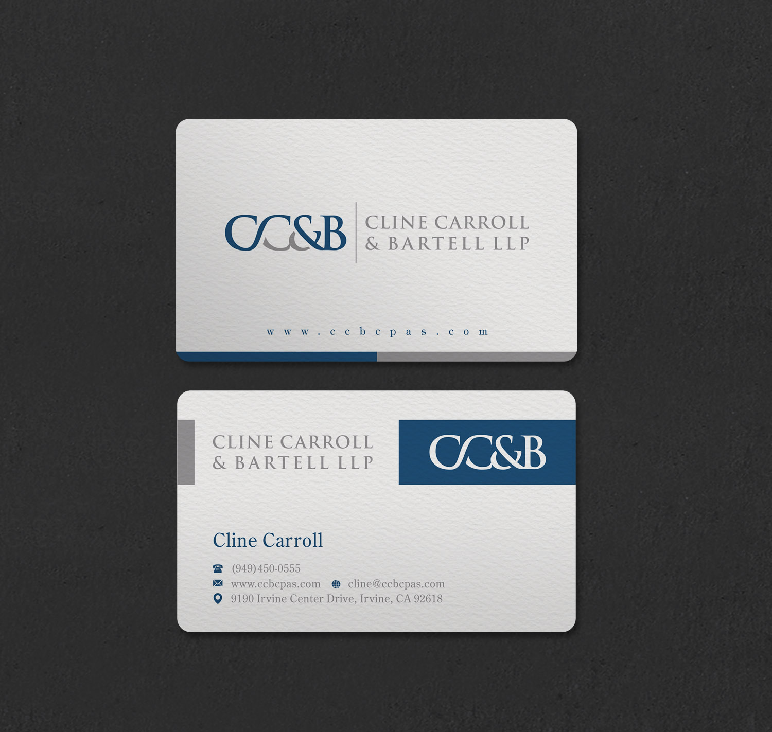 Modern, Professional, Accounting Business Card Design for Cline Carroll ...