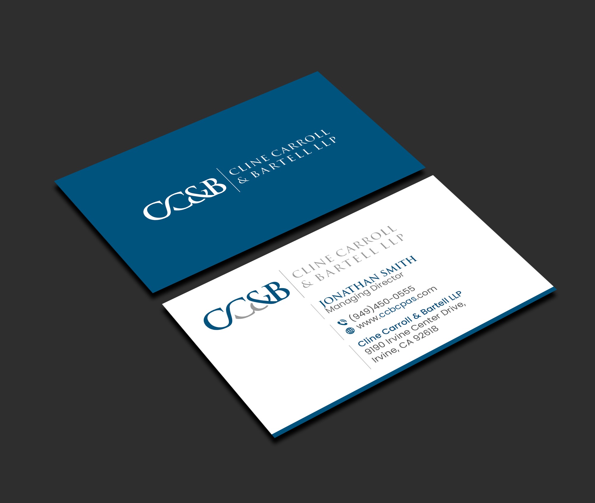 Modern, Professional, Accounting Business Card Design for Cline Carroll ...