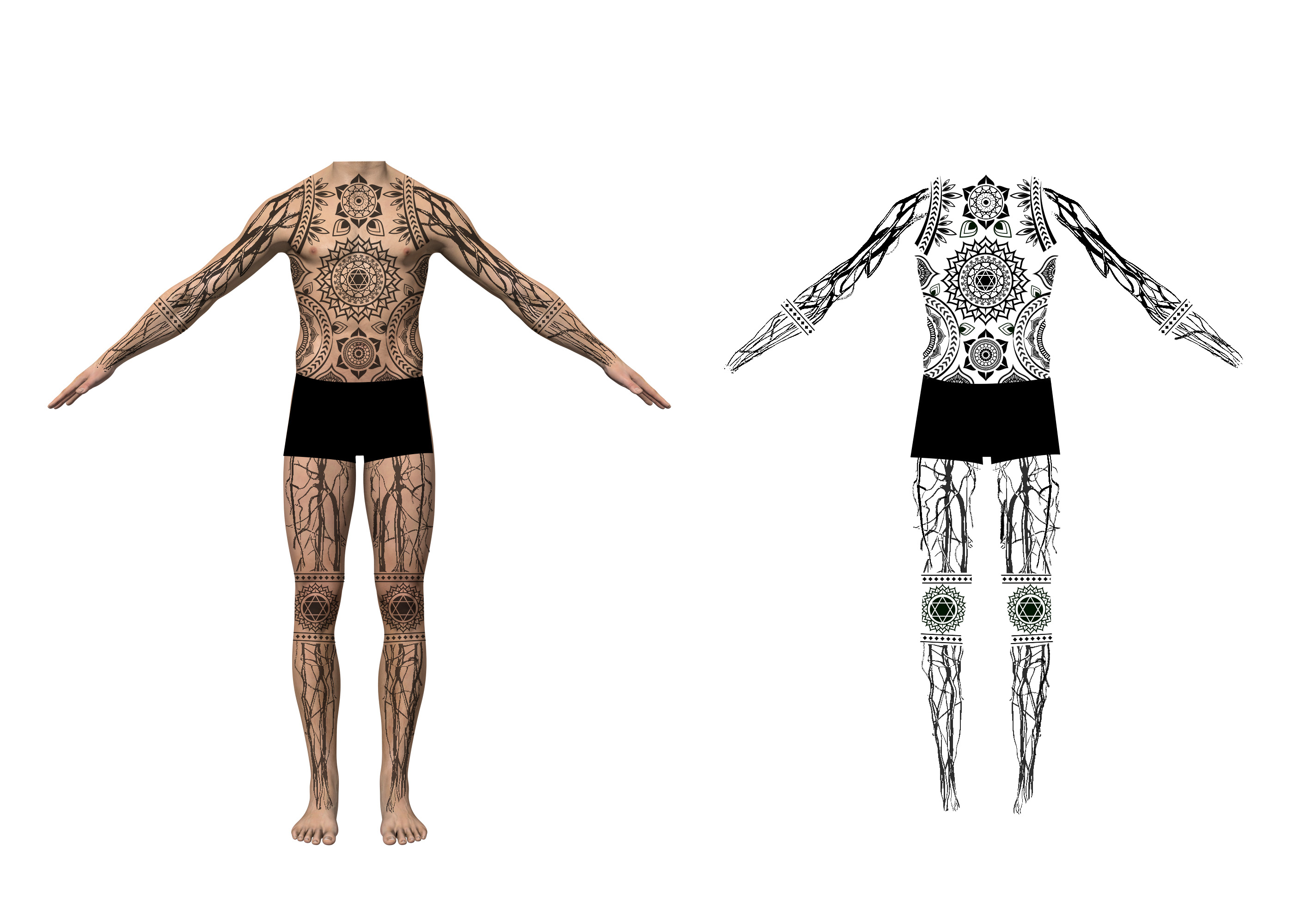 Male body tattoo art concept | 20 Tattoo Designs for a business in Germany