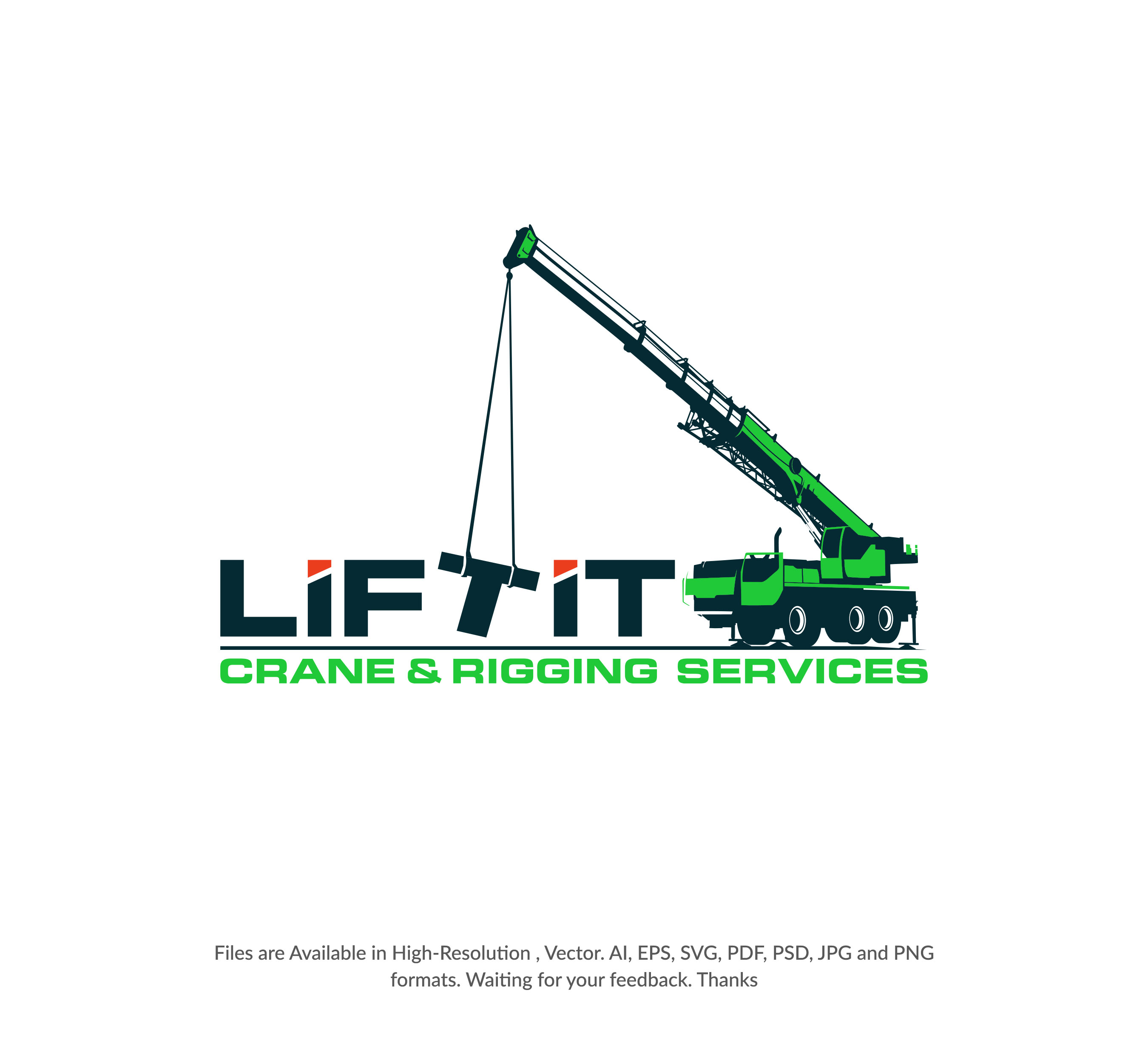 Bold, Modern, Crane Service Logo Design for Lift It crane and rigging ...