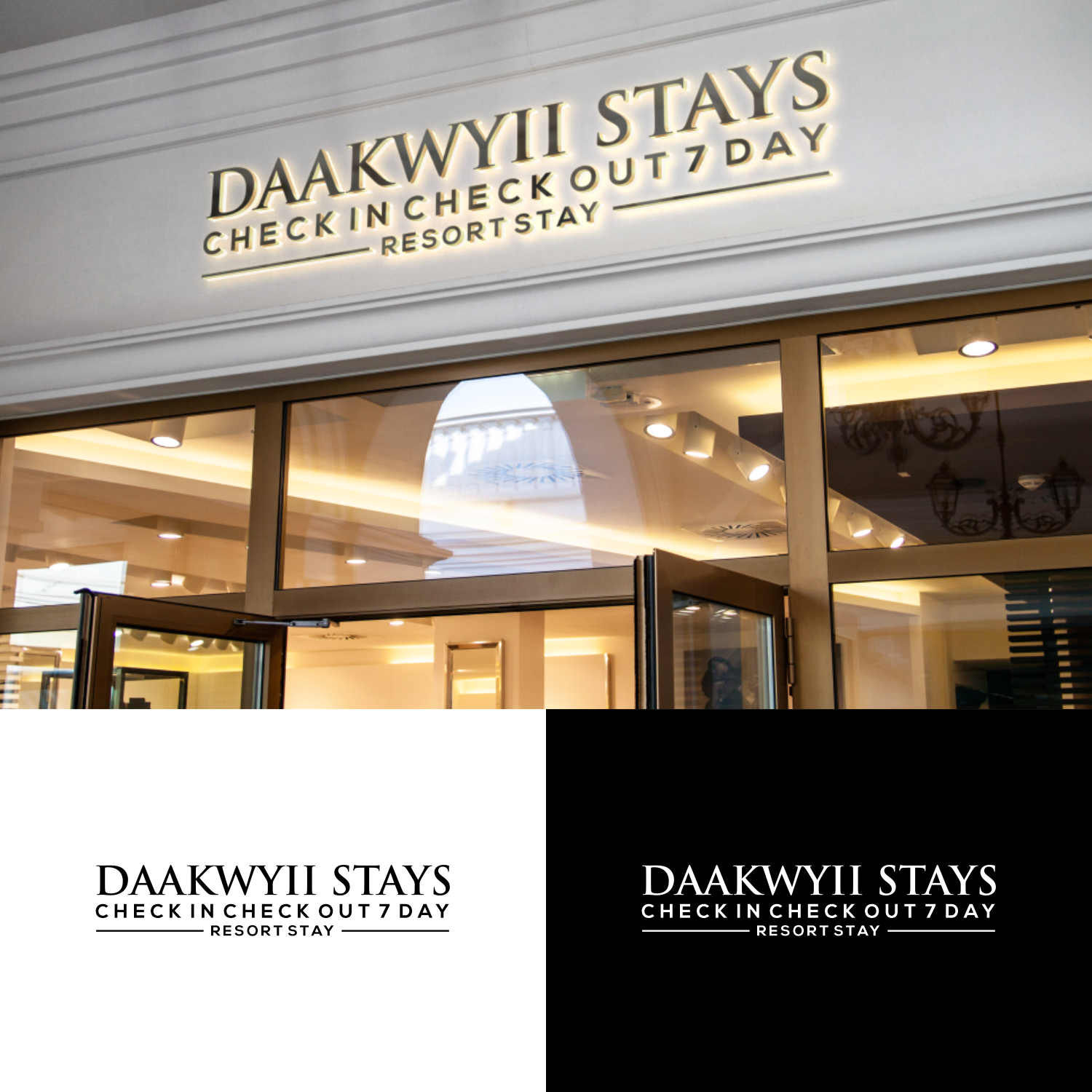Logo Design for DAAKWYII STAYS - Check In Check Out 7 Day Resort Stay ...