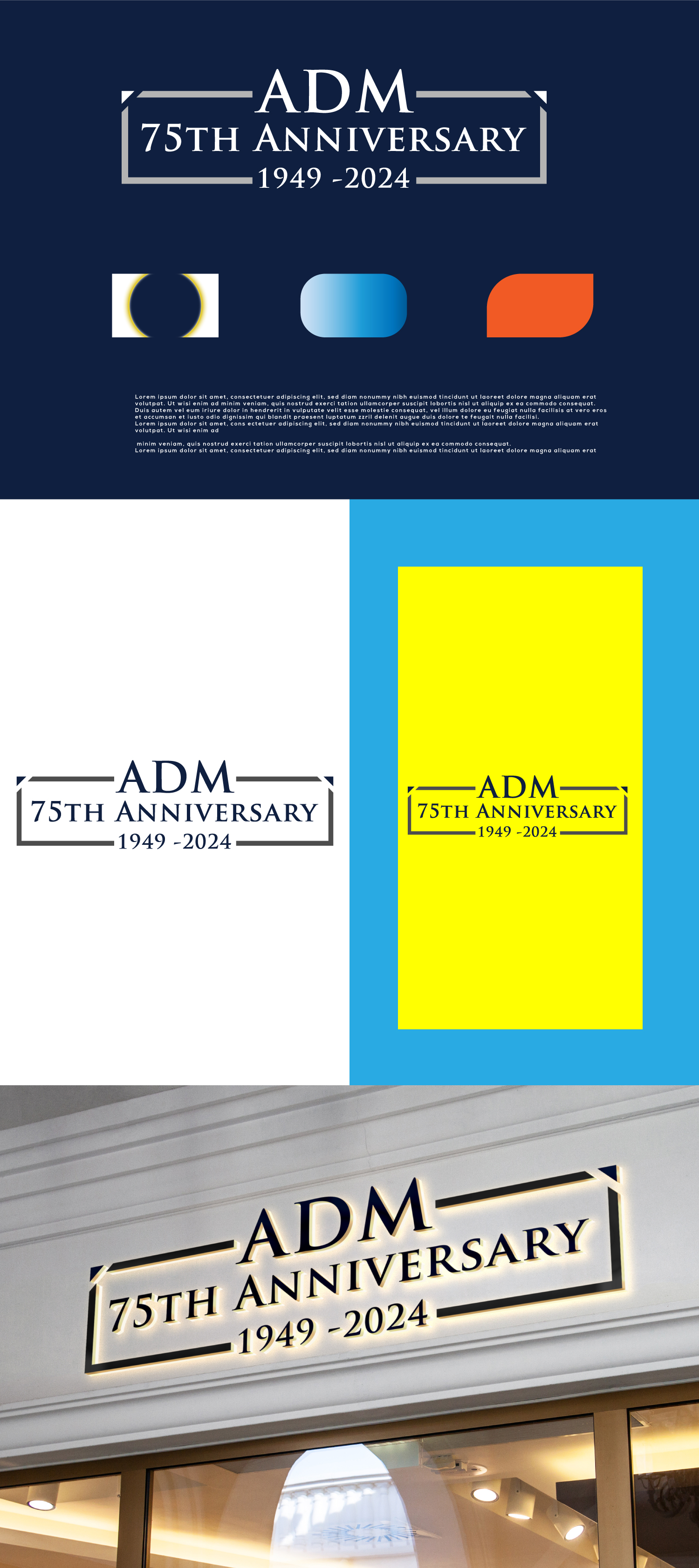 Logo Design for American Direct Mail or ADM and 75th Anniversary 1949 ...