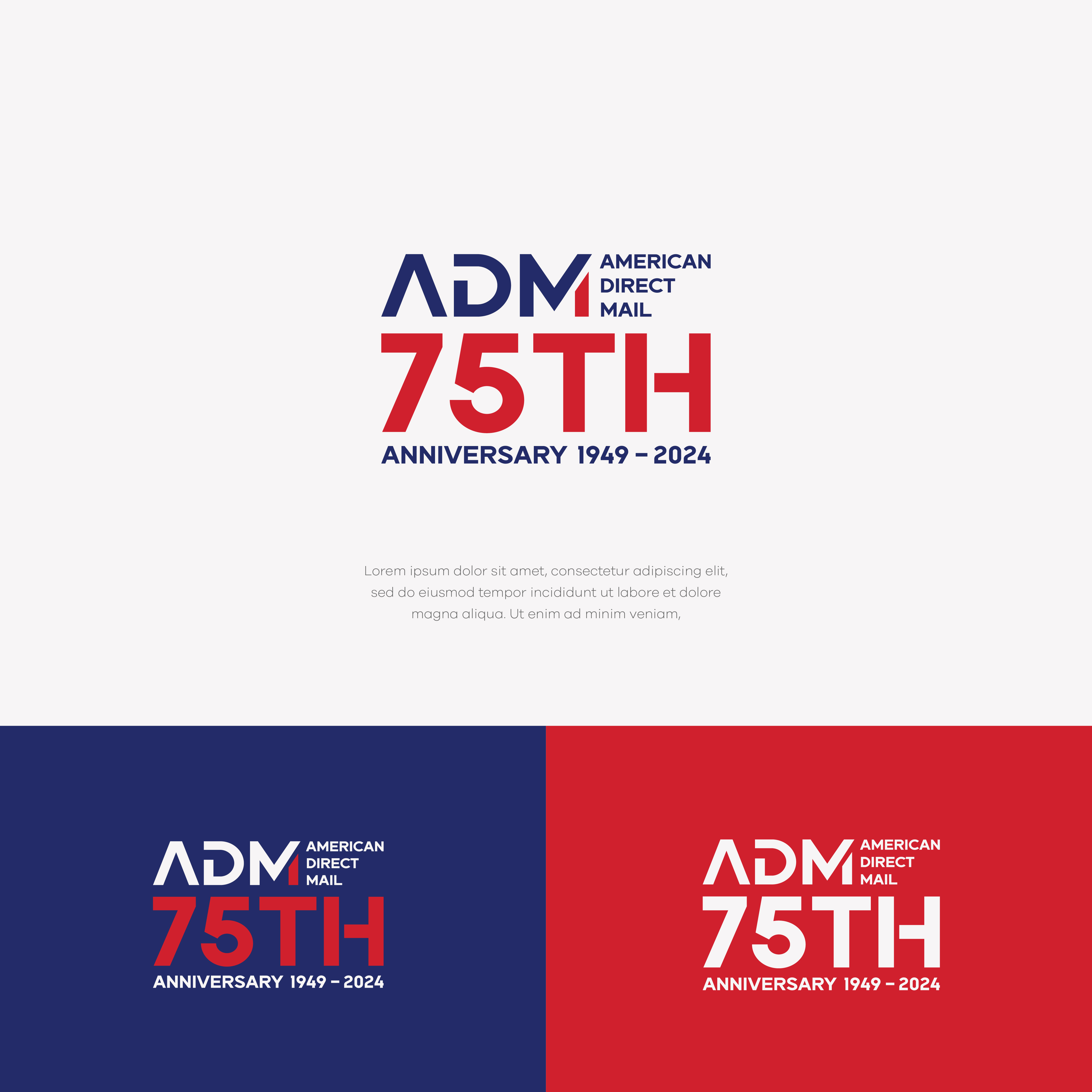 Logo Design for American Direct Mail or ADM and 75th Anniversary 1949 ...