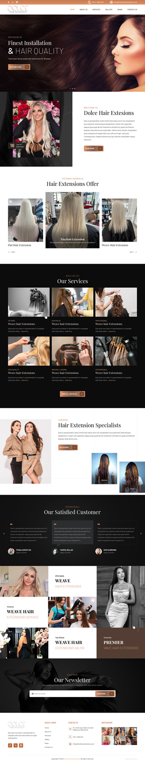 I need a website designed for my hair extensions business | 44 Web ...