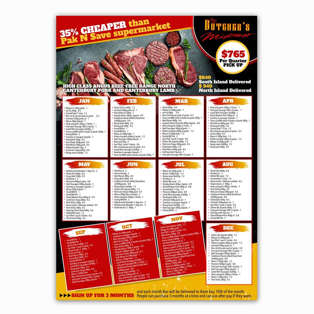 Elegant, Playful, Meat reatail Flyer Design for The Butchers Mistress ...