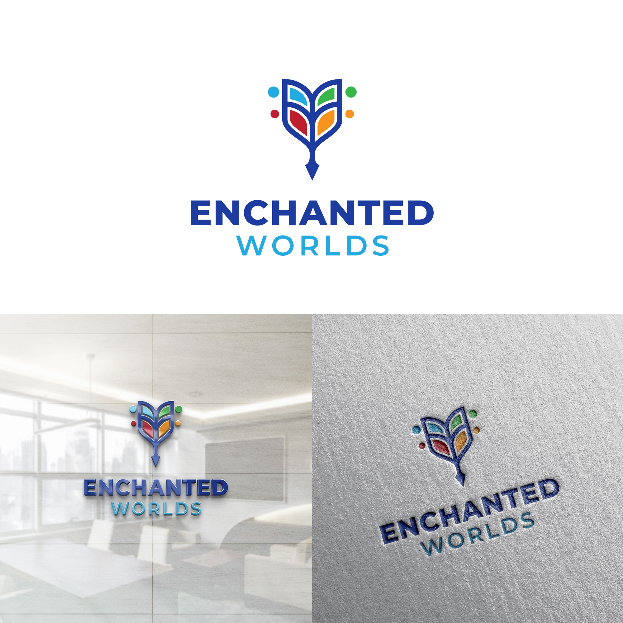 Elegant, Playful, entertainment and publishing Logo Design for EW Publishing OR Enchanted Worlds ...