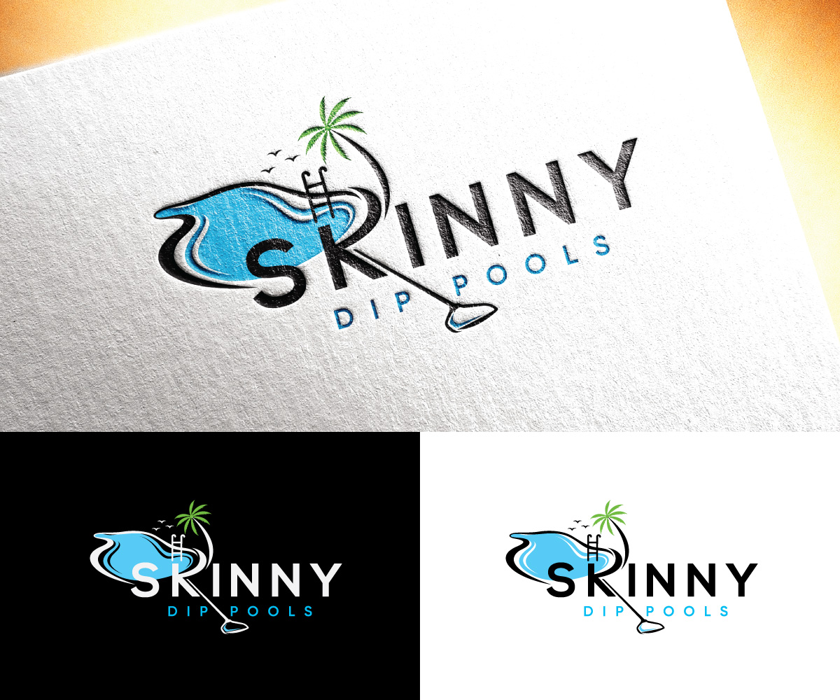 Logo Design for Skinny Dip Pools by Dot Design 3 | Design #31285115