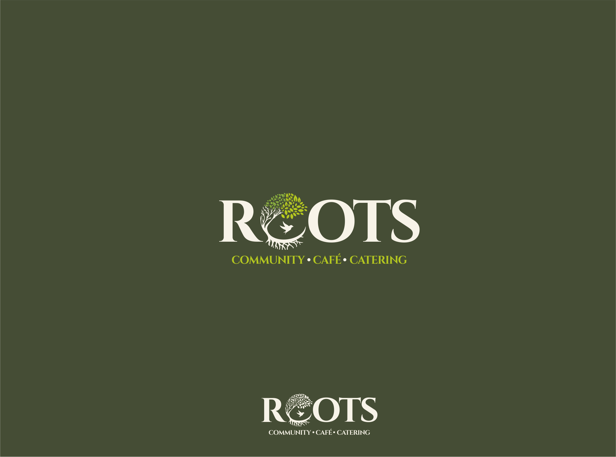 Elegant, Playful Logo Design for Roots Local Cafe and Catering by nikkiblue | Design #31342036