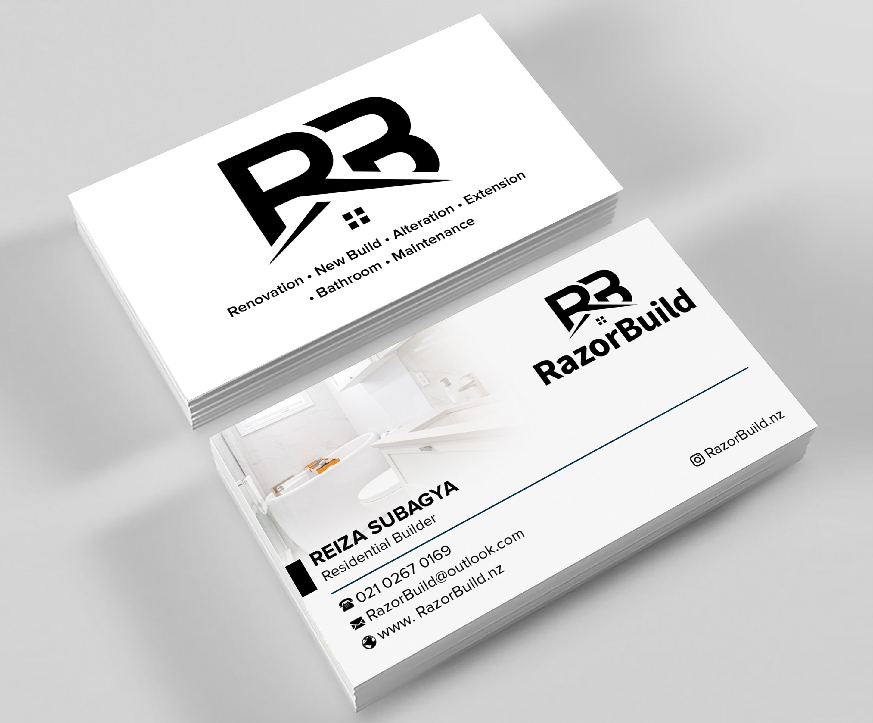 Modern, Conservative, Construction. Renovation Business Card Design for ...