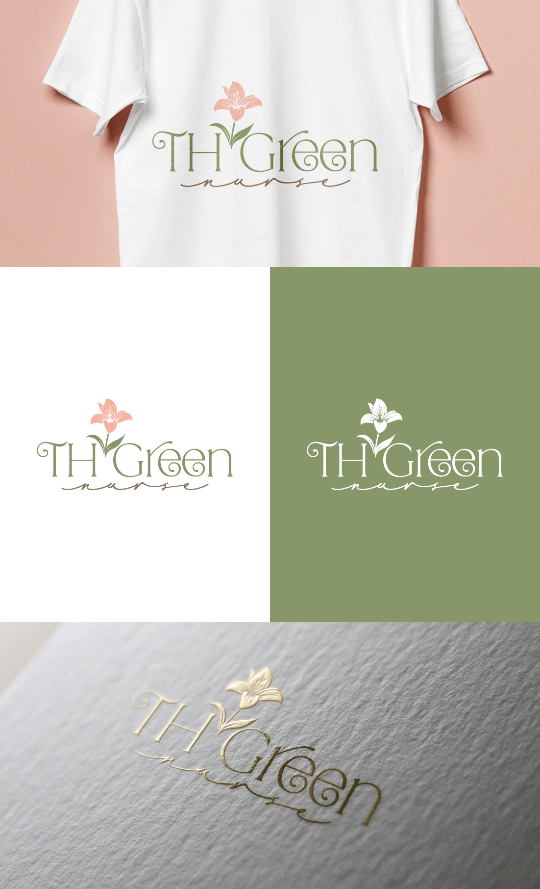 Modern, Elegant Logo Design for TH Green nurse by H-H Arts | Design ...