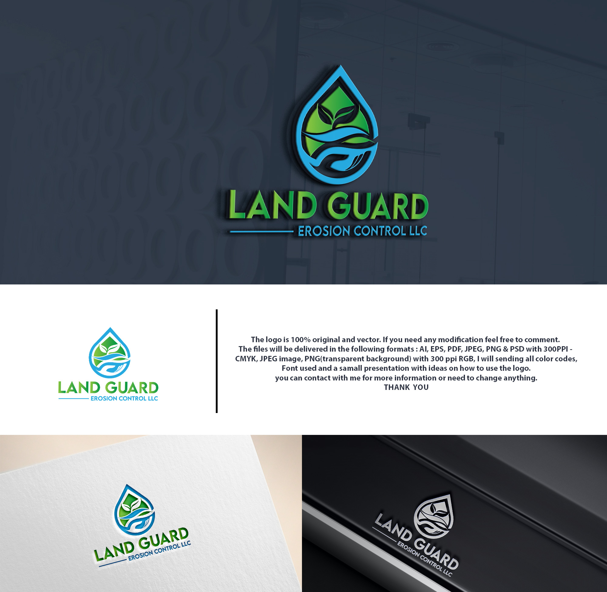 Elegante, Juguetón Diseño de Logo for Land Guard Erosion Control LLC ...