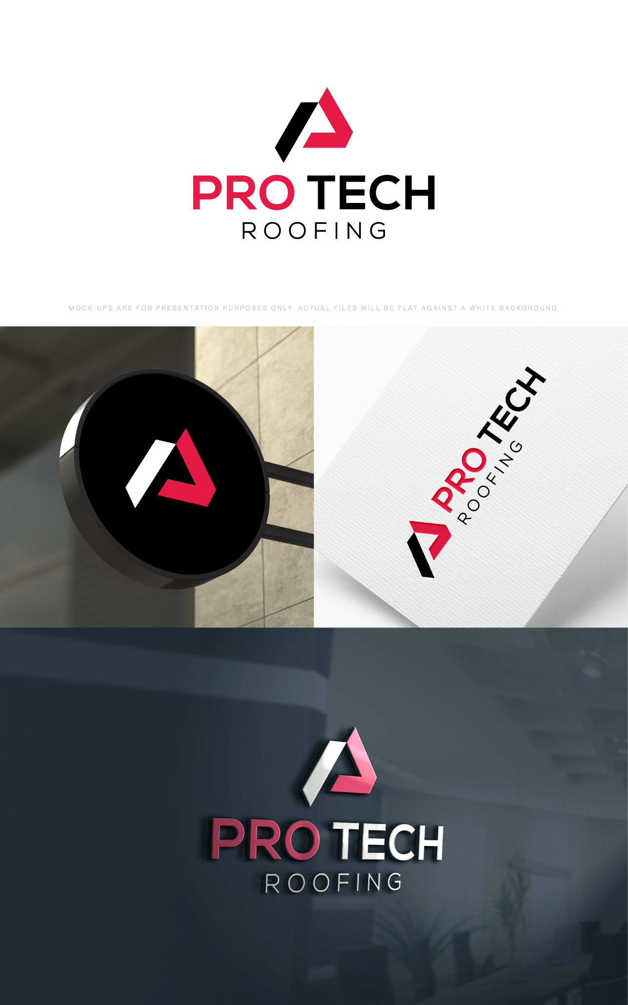 Bold, Serious, Roofing and Contracting Company Logo Design for Pro tech ...