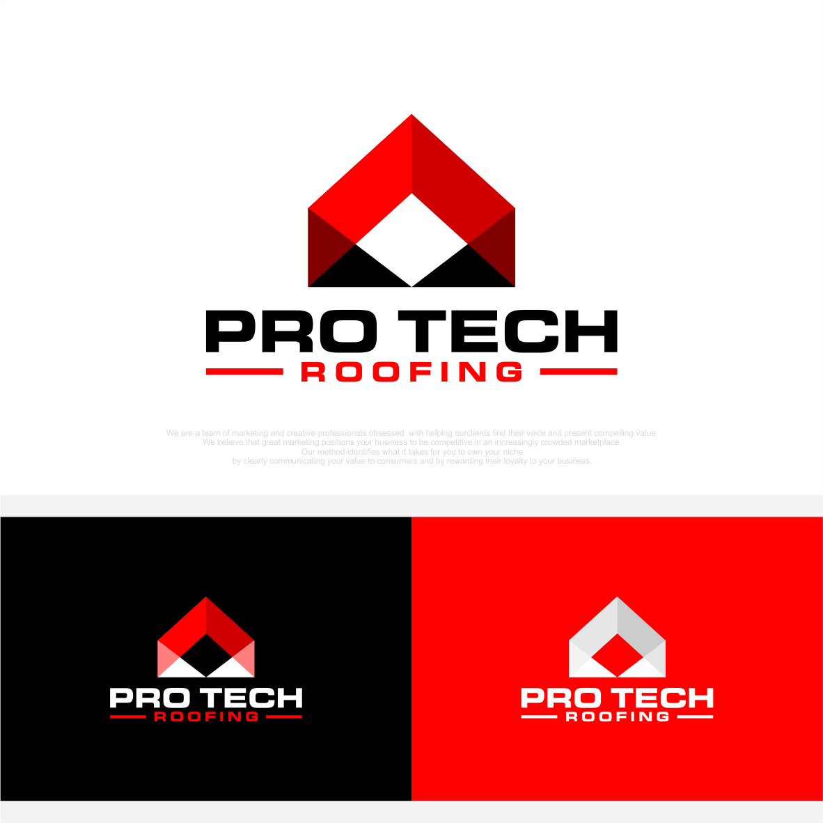 Bold, Serious, Roofing and Contracting Company Logo Design for Pro tech ...