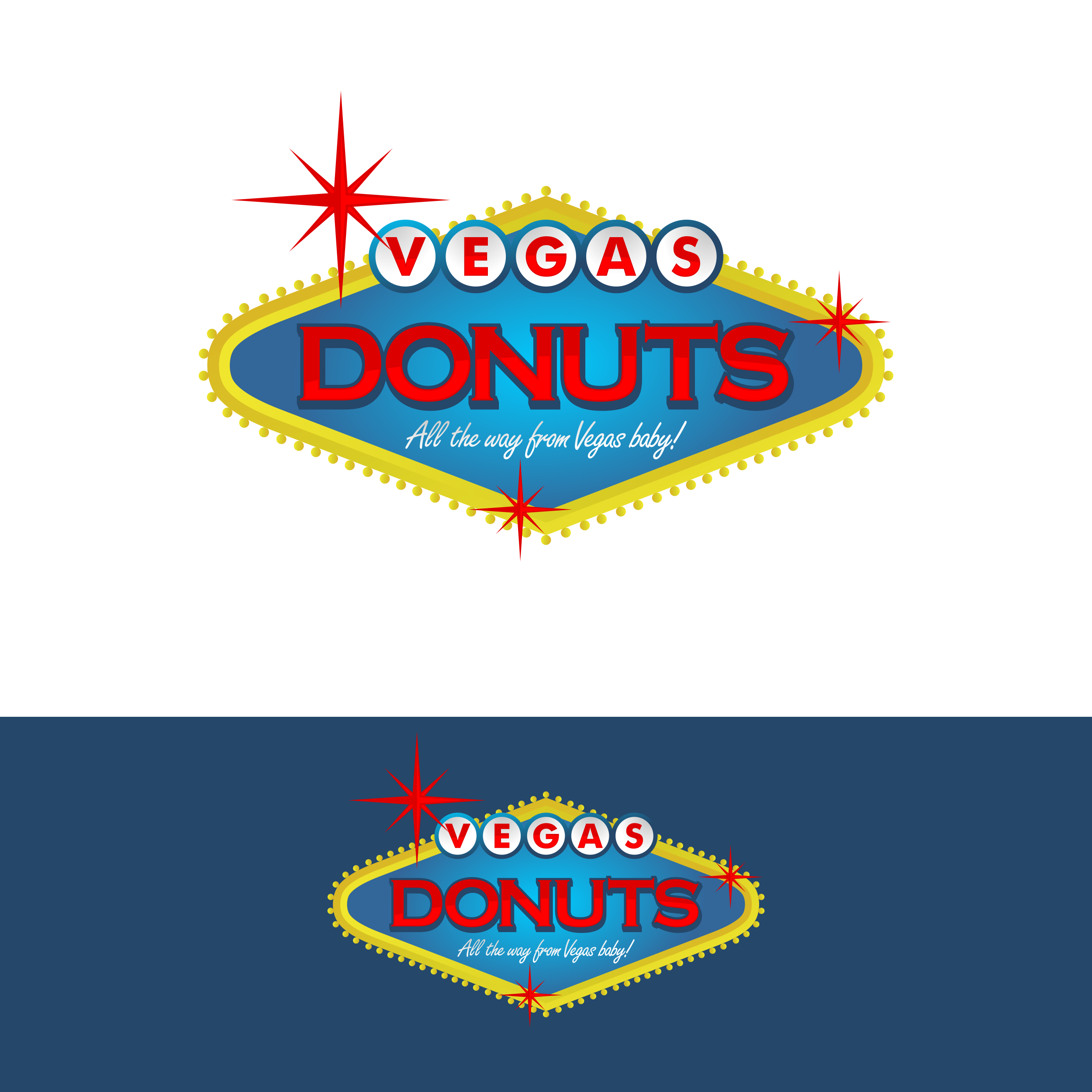 Logo Design for Vegas donuts, "All the way from Vegas baby!" by ...