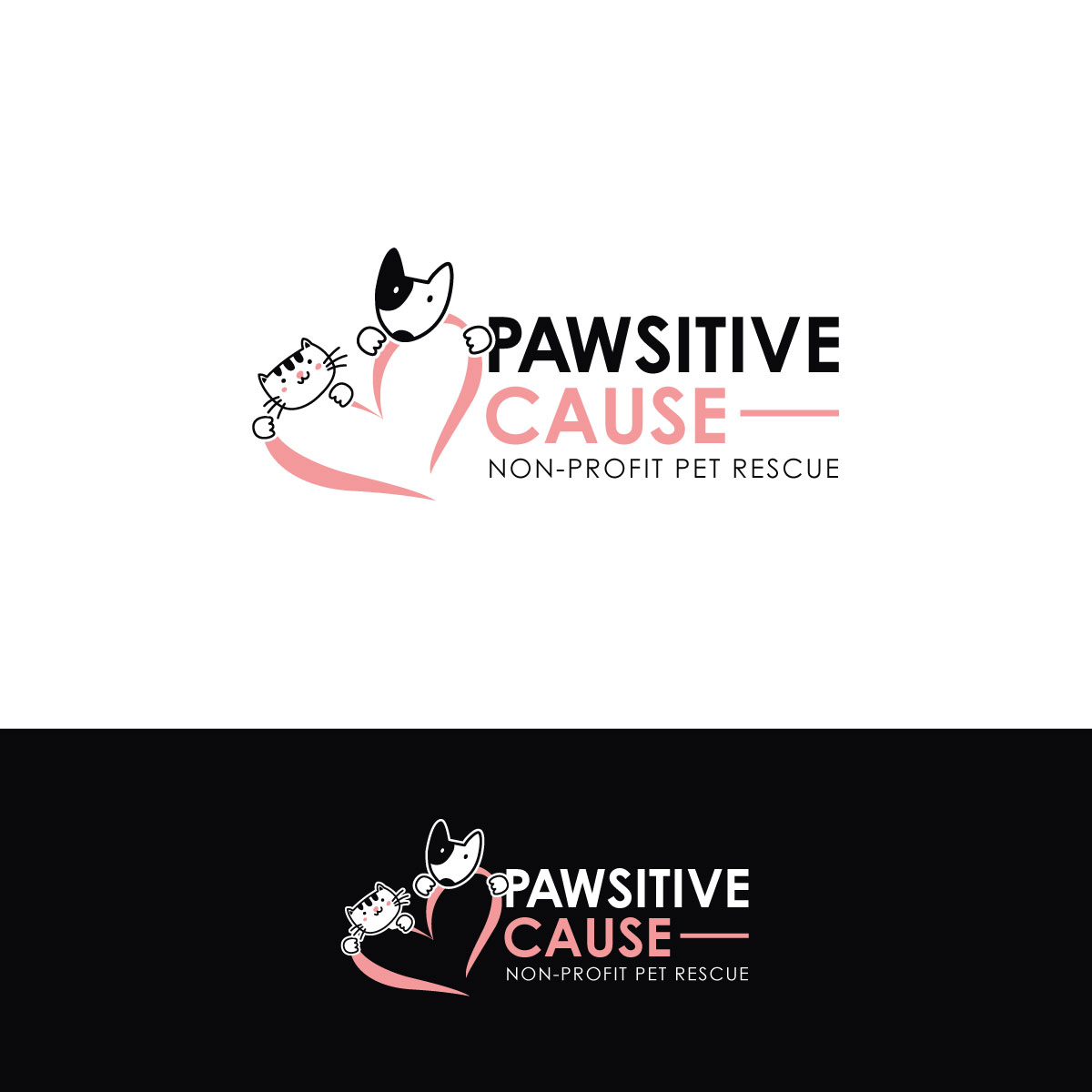 Elegant, Playful Logo Design for Pawsitive Cause Non-profit Pet Rescue ...