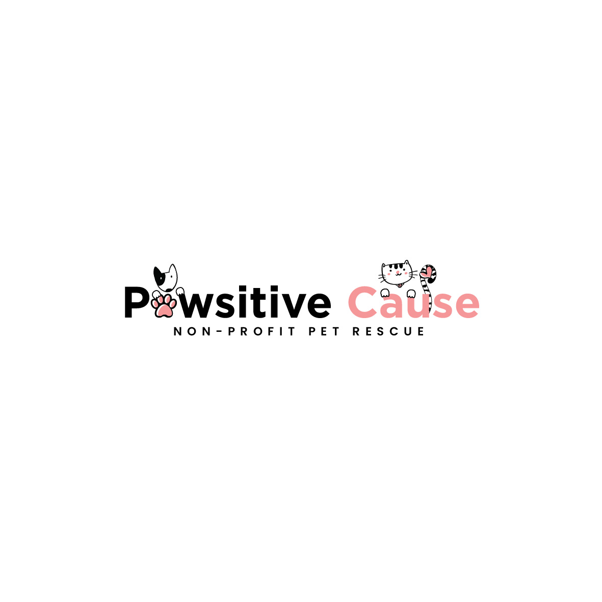 Elegant, Playful Logo Design for Pawsitive Cause Non-profit Pet Rescue ...