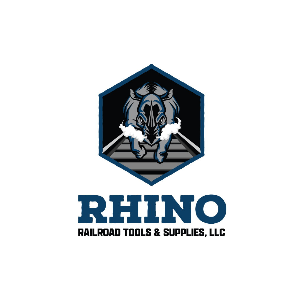 Masculine, Bold, Railroad Logo Design for Rhino Railroad Tools ...