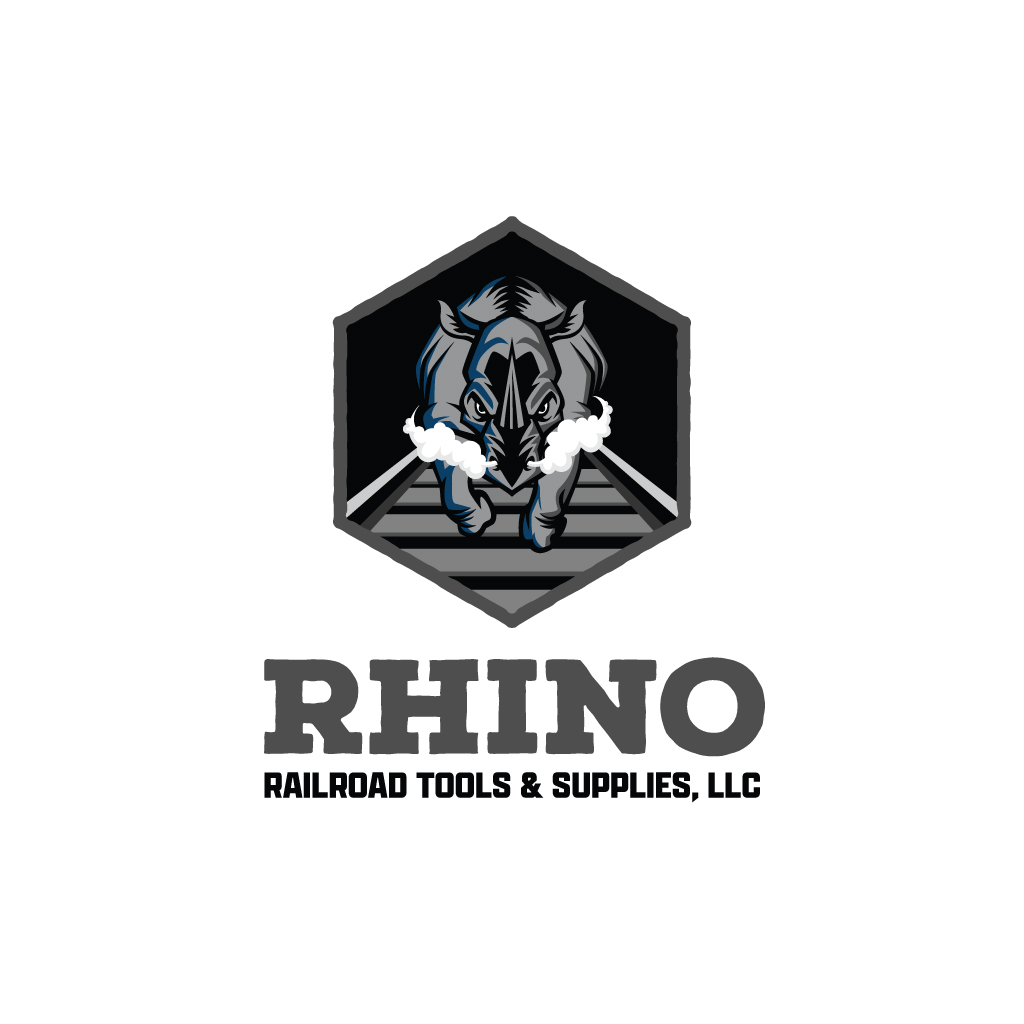 Masculine, Bold, Railroad Logo Design for Rhino Railroad Tools & Supplies, LLC (The name of the ...