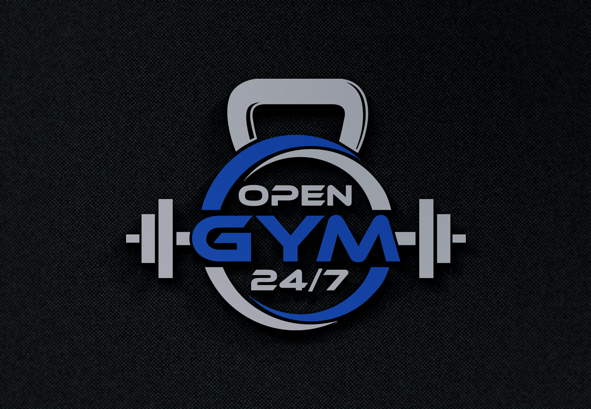 Bold, Masculine, Gym and fitness Logo Design for Open Gym 24/7 by Old ...