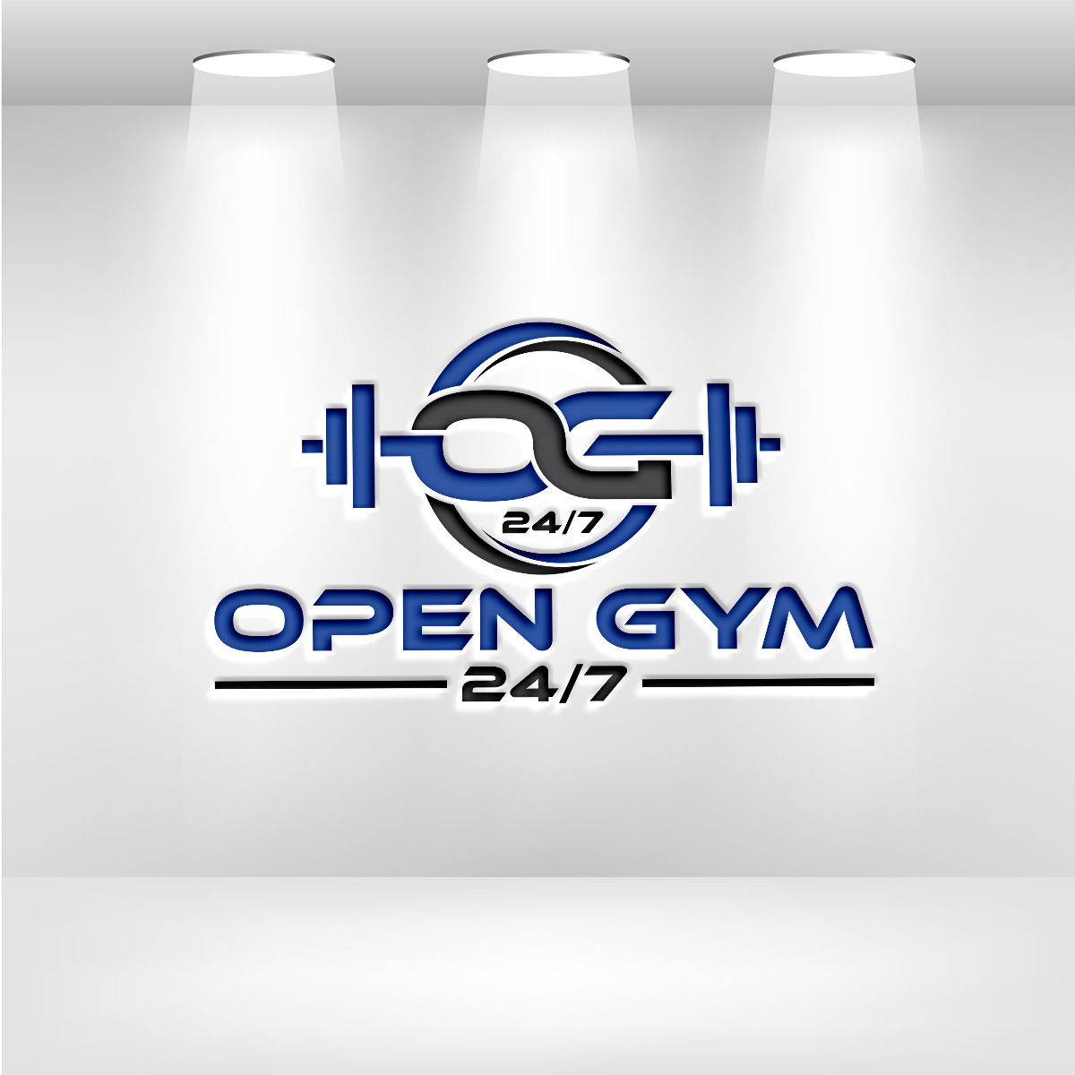 Bold, Masculine, Gym and fitness Logo Design for Open Gym 24/7 by Old ...