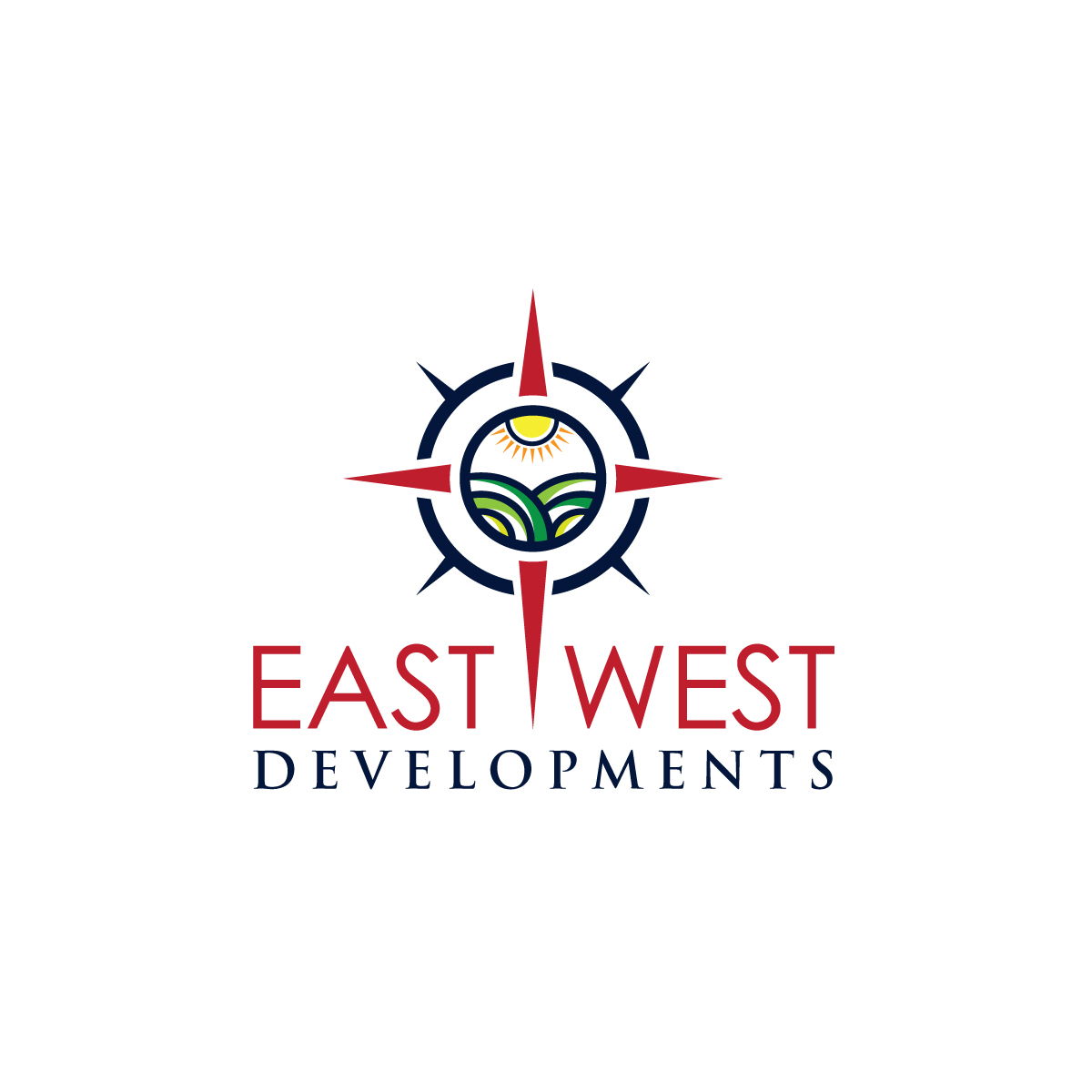 Professional, Traditional, Land development Logo Design for East West ...