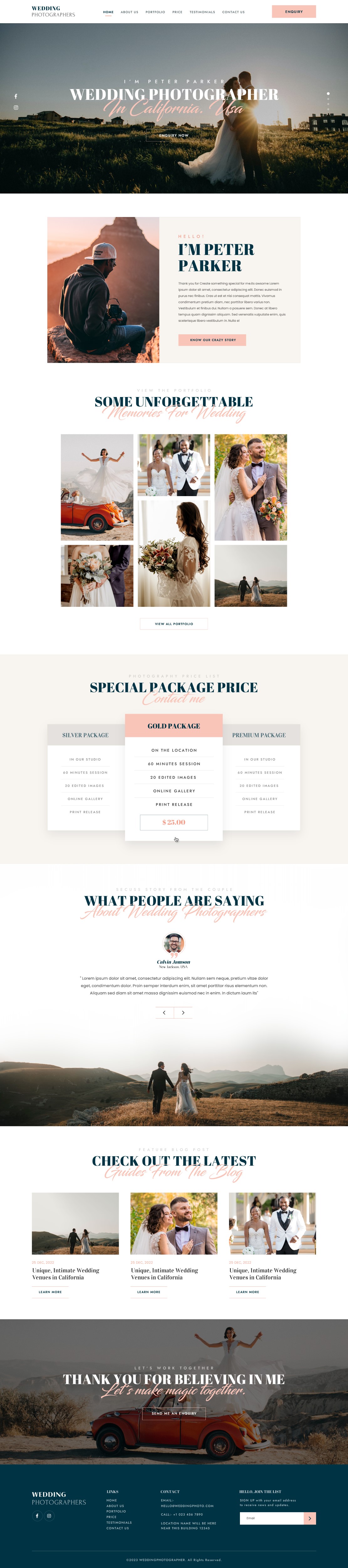 Upmarket, Modern, Wedding Photography Web Design for bookfocal.com by ...