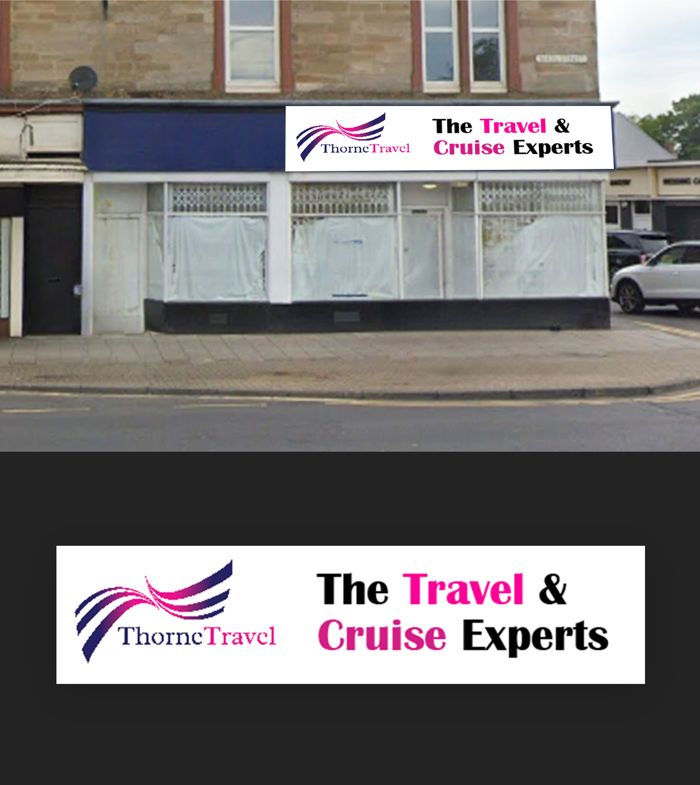 Modern, Professional, Travel Agency Signage Design for Thorne ...