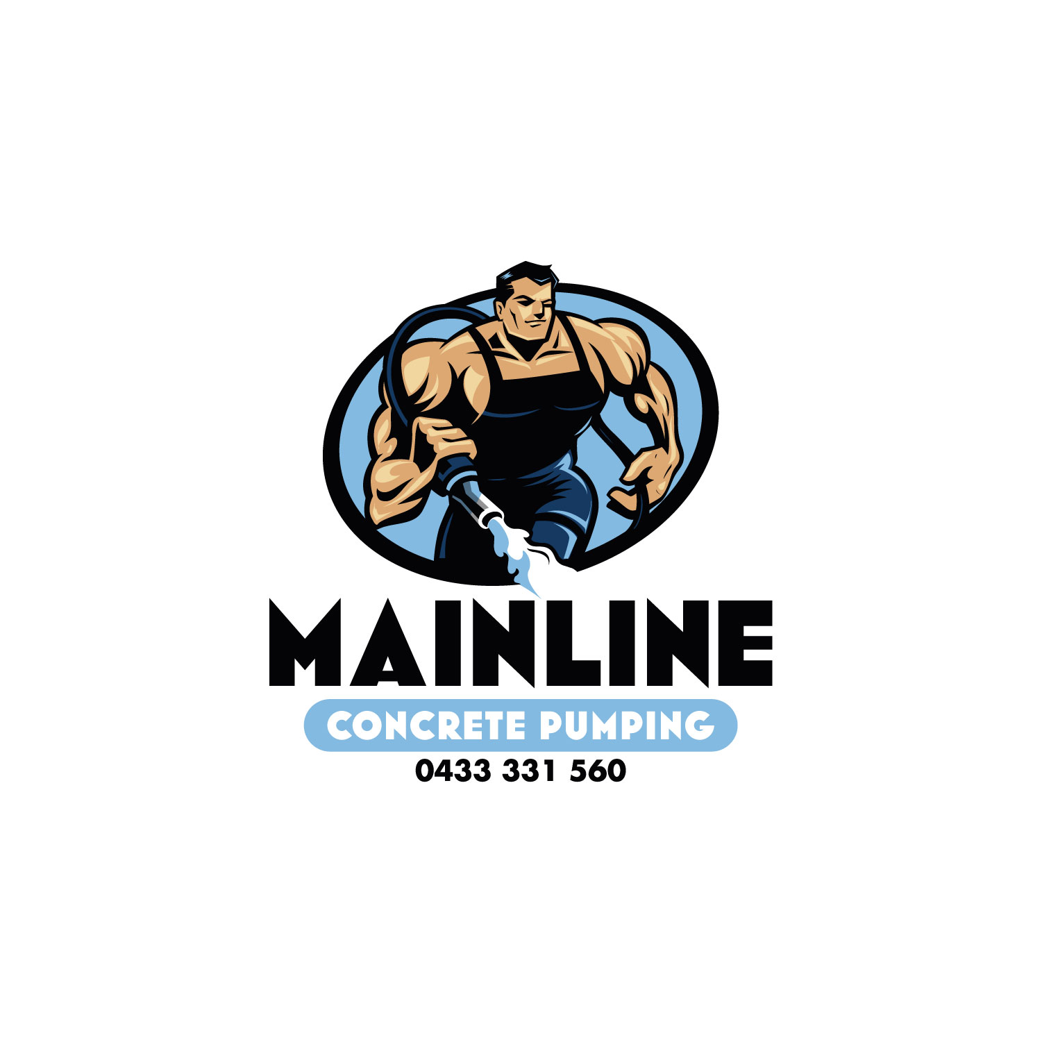 Playful, Bold, Concrete pumping Logo Design for Mainline Concrete ...