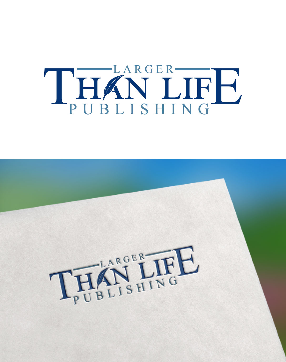 Logo Design for Larger Than Life Publishing by Pixel power | Design ...