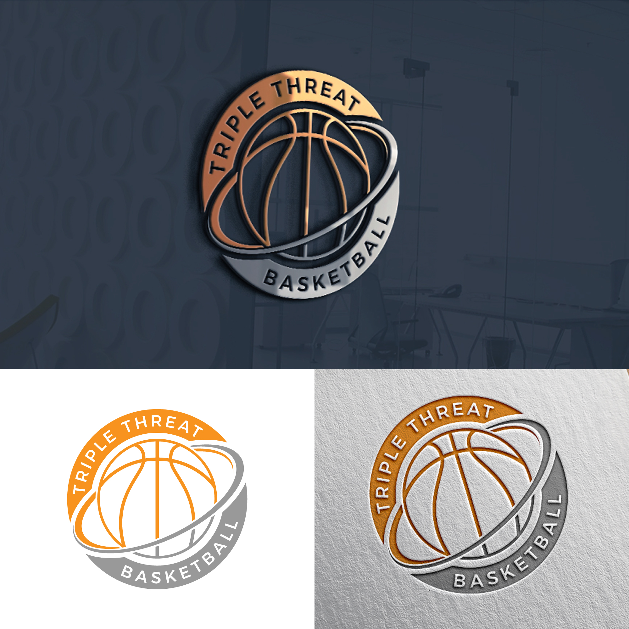Logo Design for Triple Threat Basketball by ummehabeba | Design #31760533