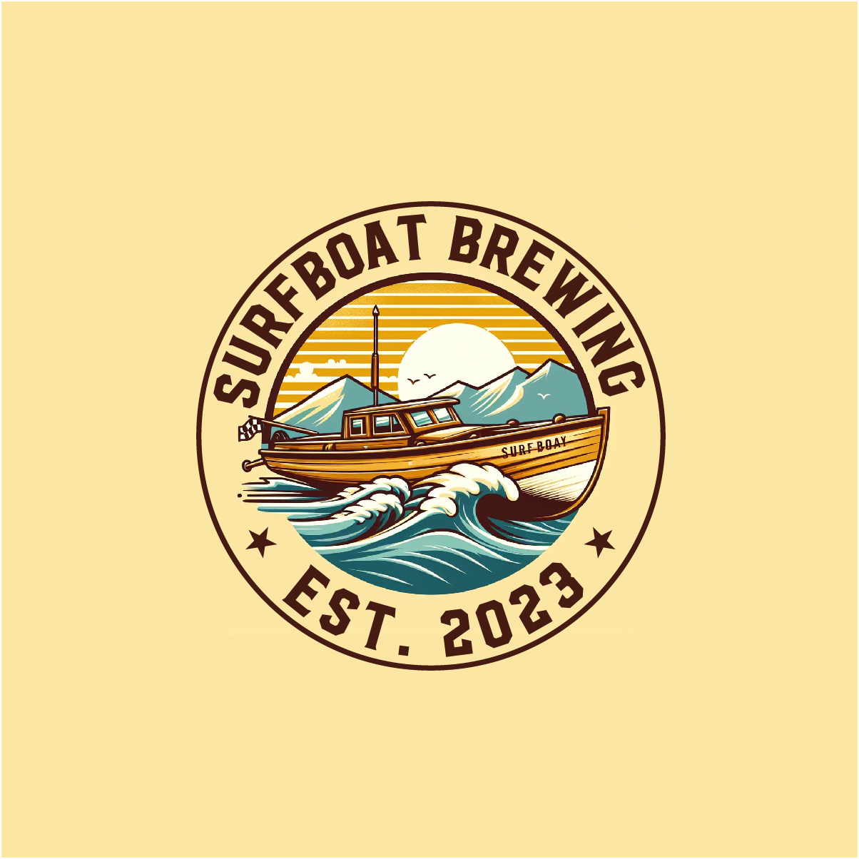 Logo Design for Surfboat Brewing by RainART | Design #31796959