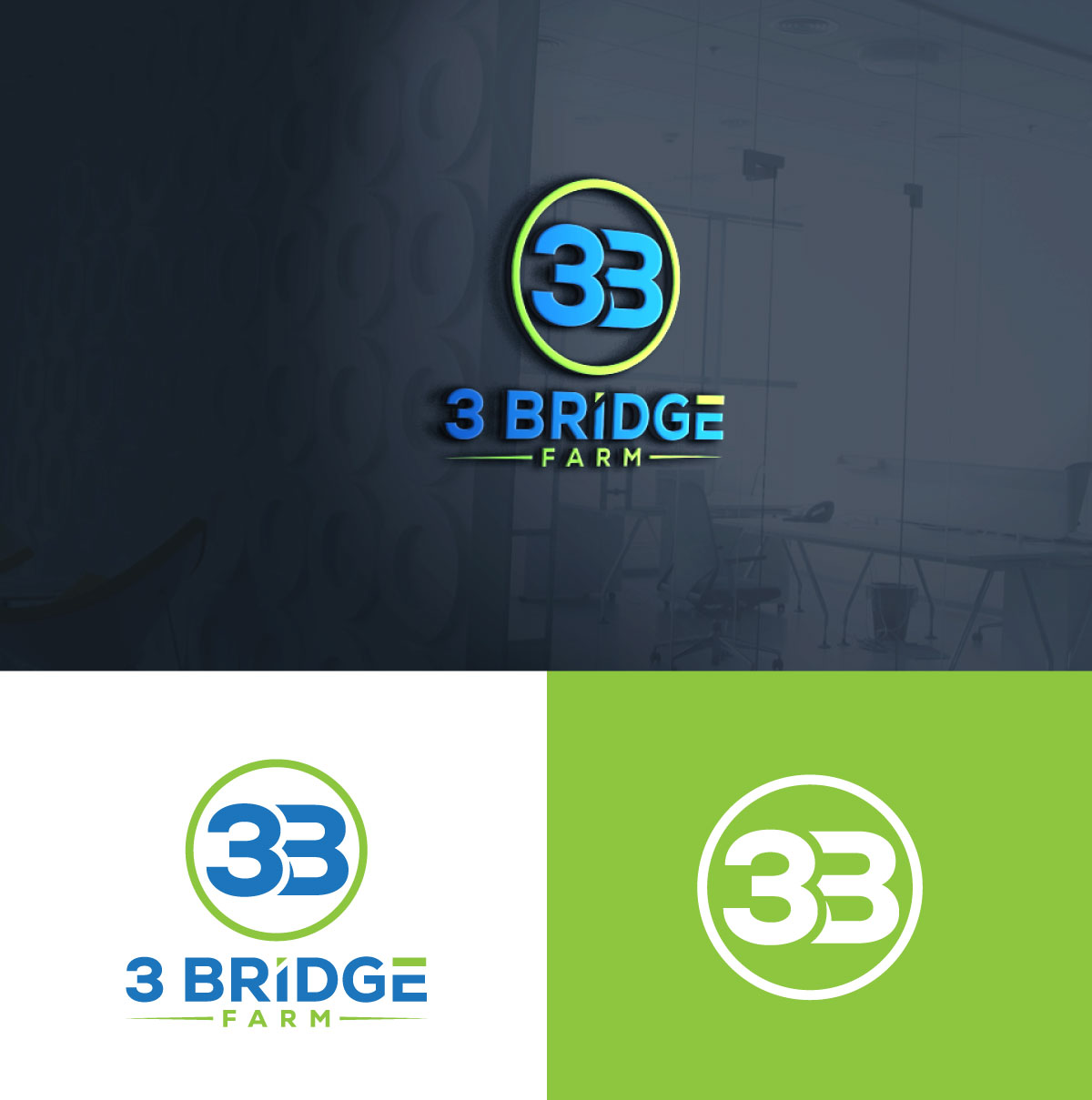 Elegant, Playful Logo Design for 3 Bridge Farm or 3B or any variation ...