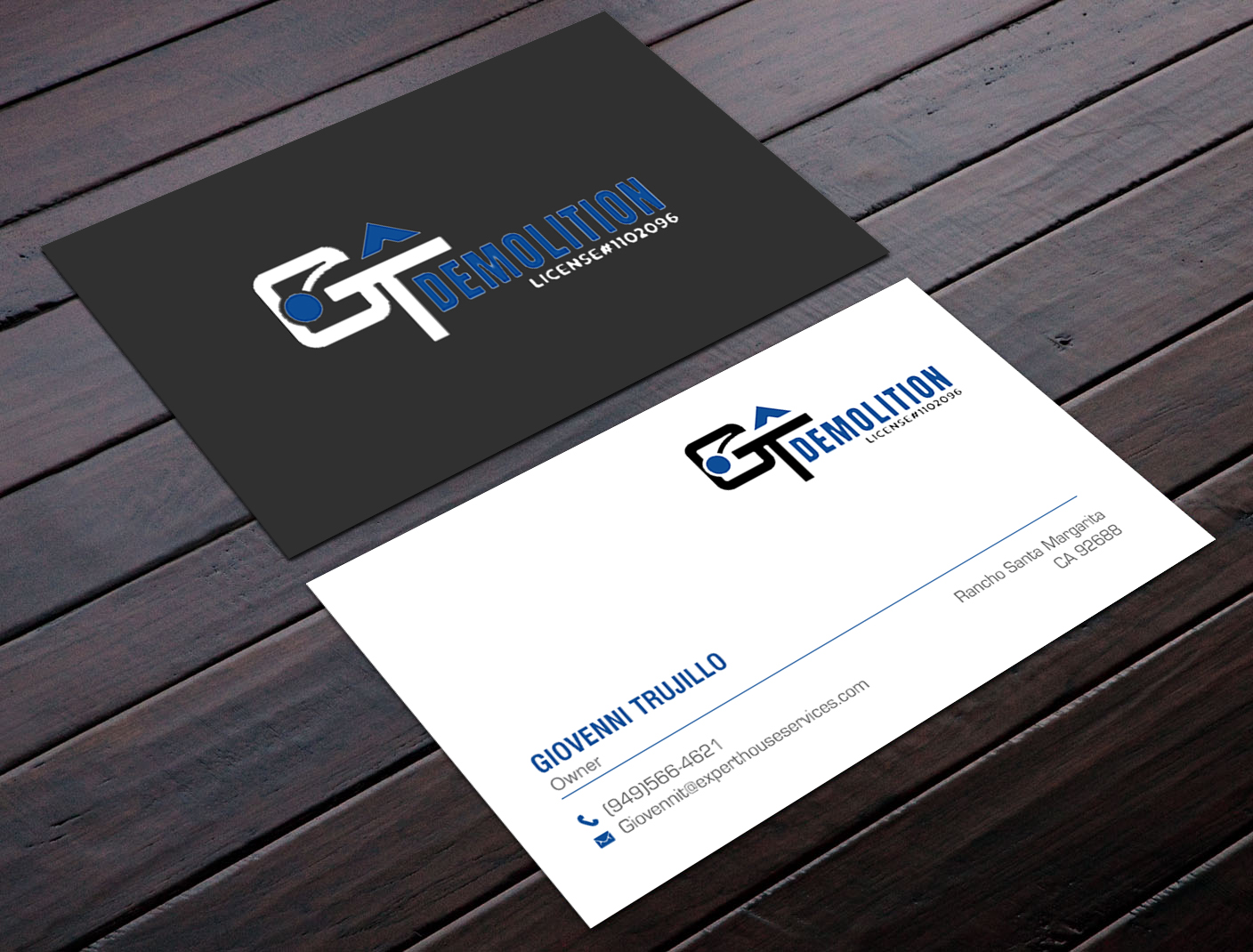 Serious, Modern, Construction specialist in Demolition Business Card ...