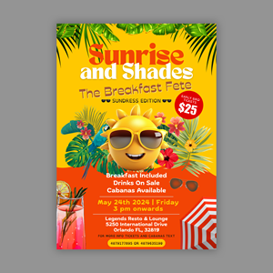 I need a flyer design for a party called Sunrise and Shades | 37 Flyer ...