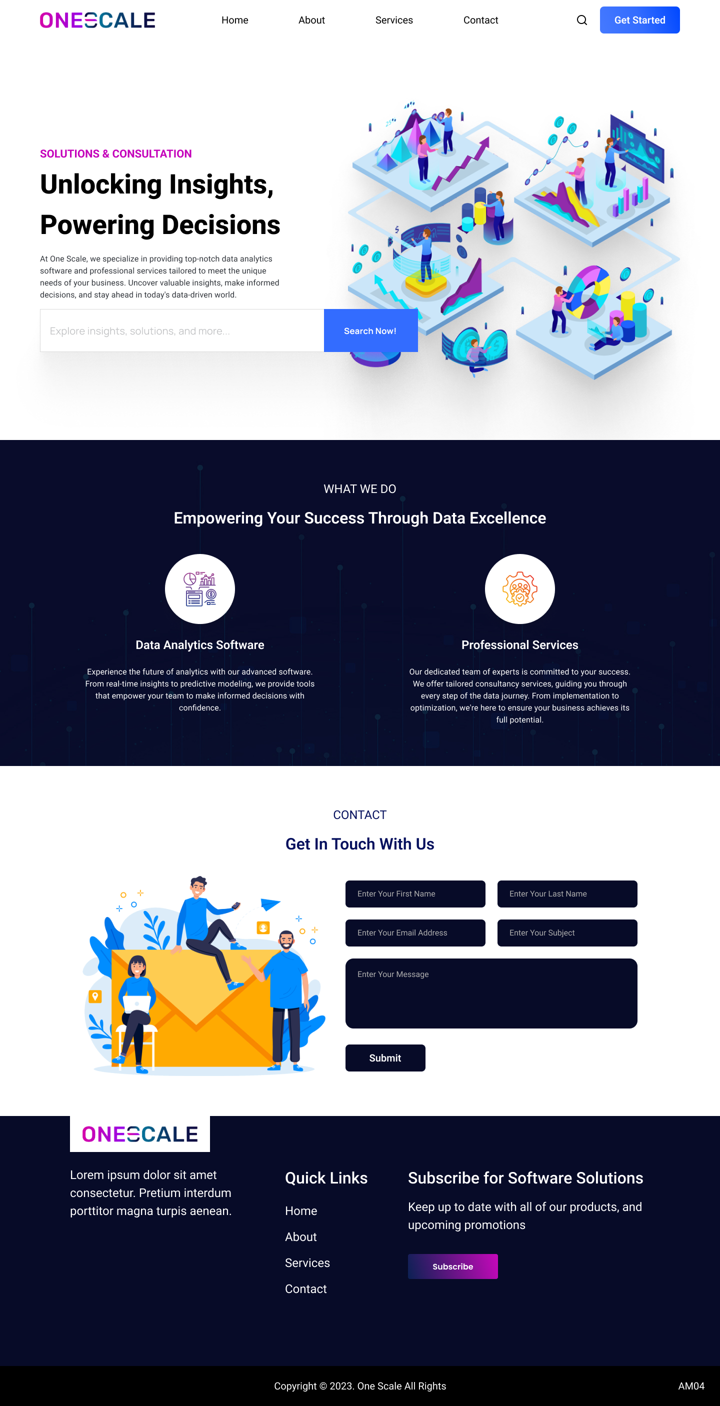 Elegant, Playful, Data Web Design for OneScale by Taufik H | Design #31899067