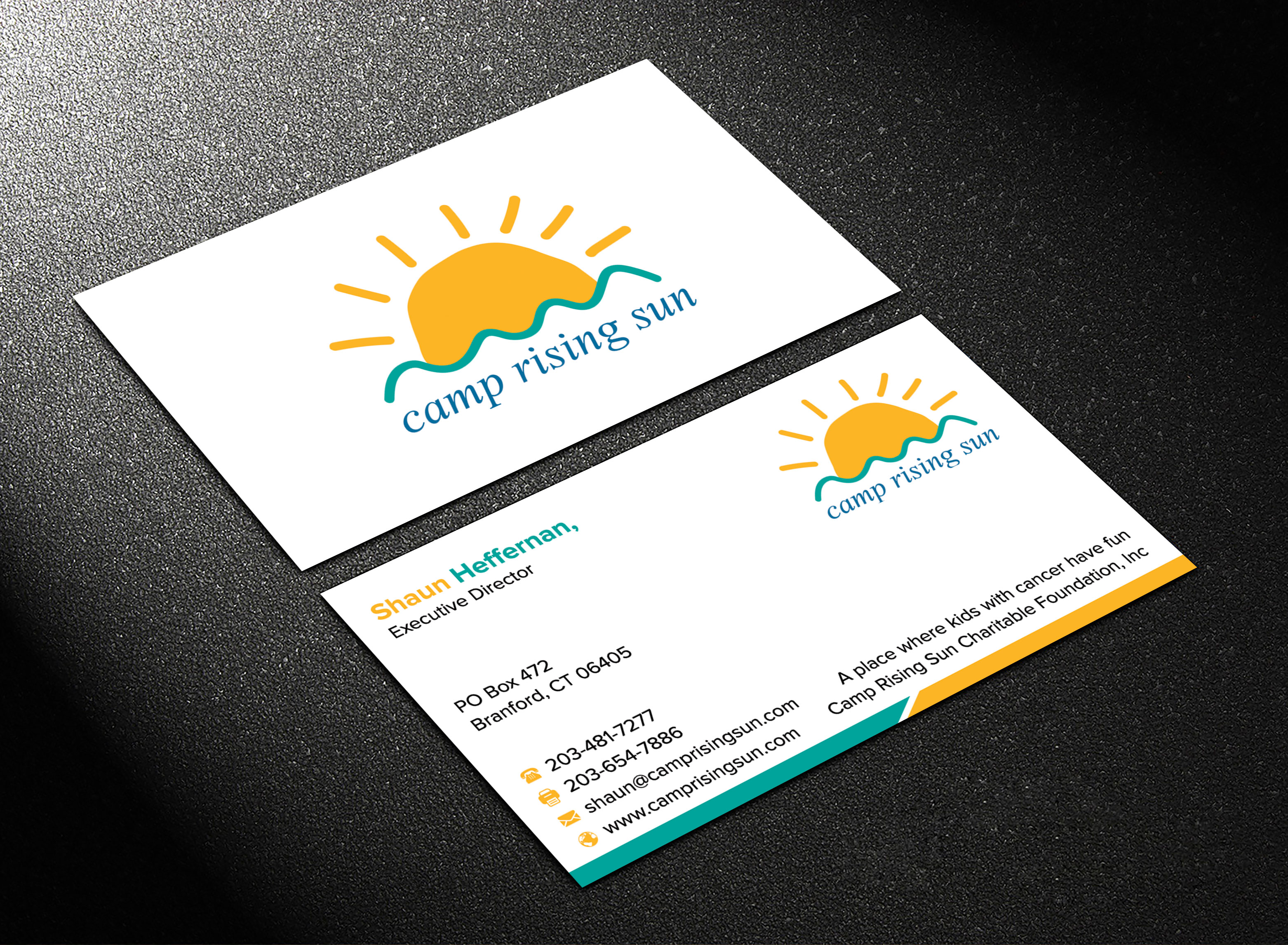 Elegant, Modern, Non-profit pediatric cancer camp Business Card Design for a Company by sadikul ...