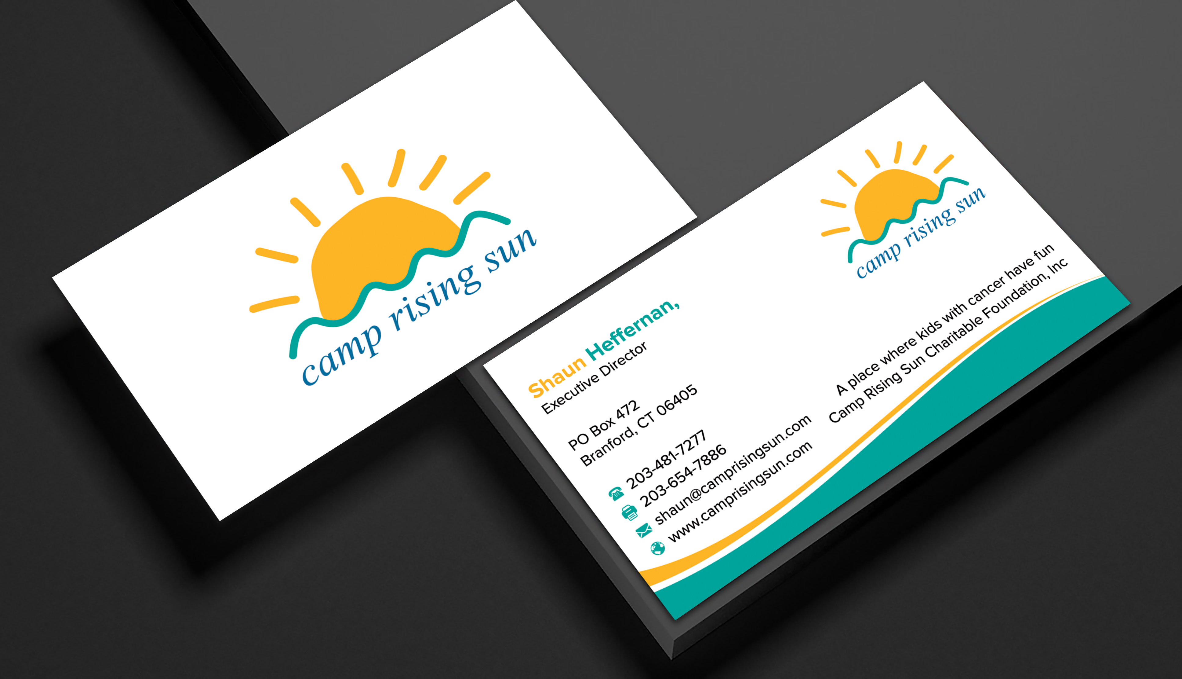Elegant, Modern, Non-profit pediatric cancer camp Business Card Design for a Company by sadikul ...