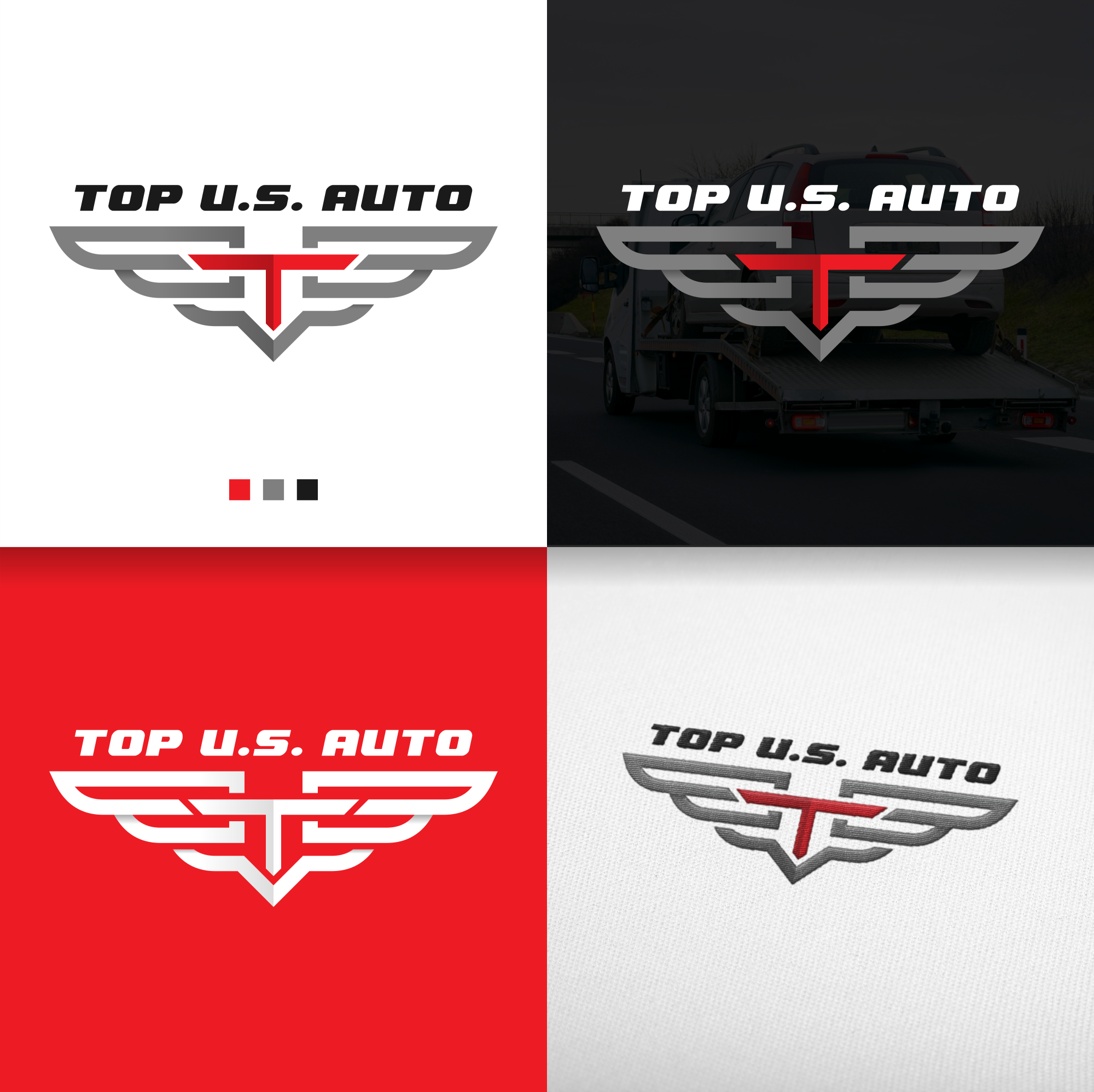 Masculine, Bold, Towing & Roadside Assistance Logo Design for TOP U.S ...