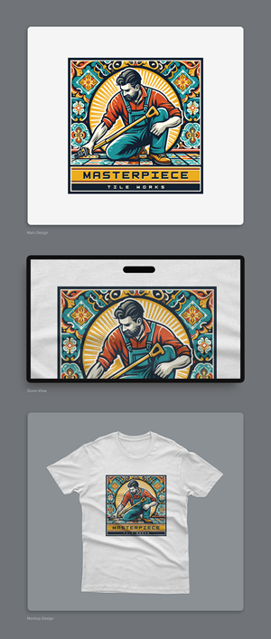 Masterpiece Tile Works | 14 T-shirt Designs for a business in United States