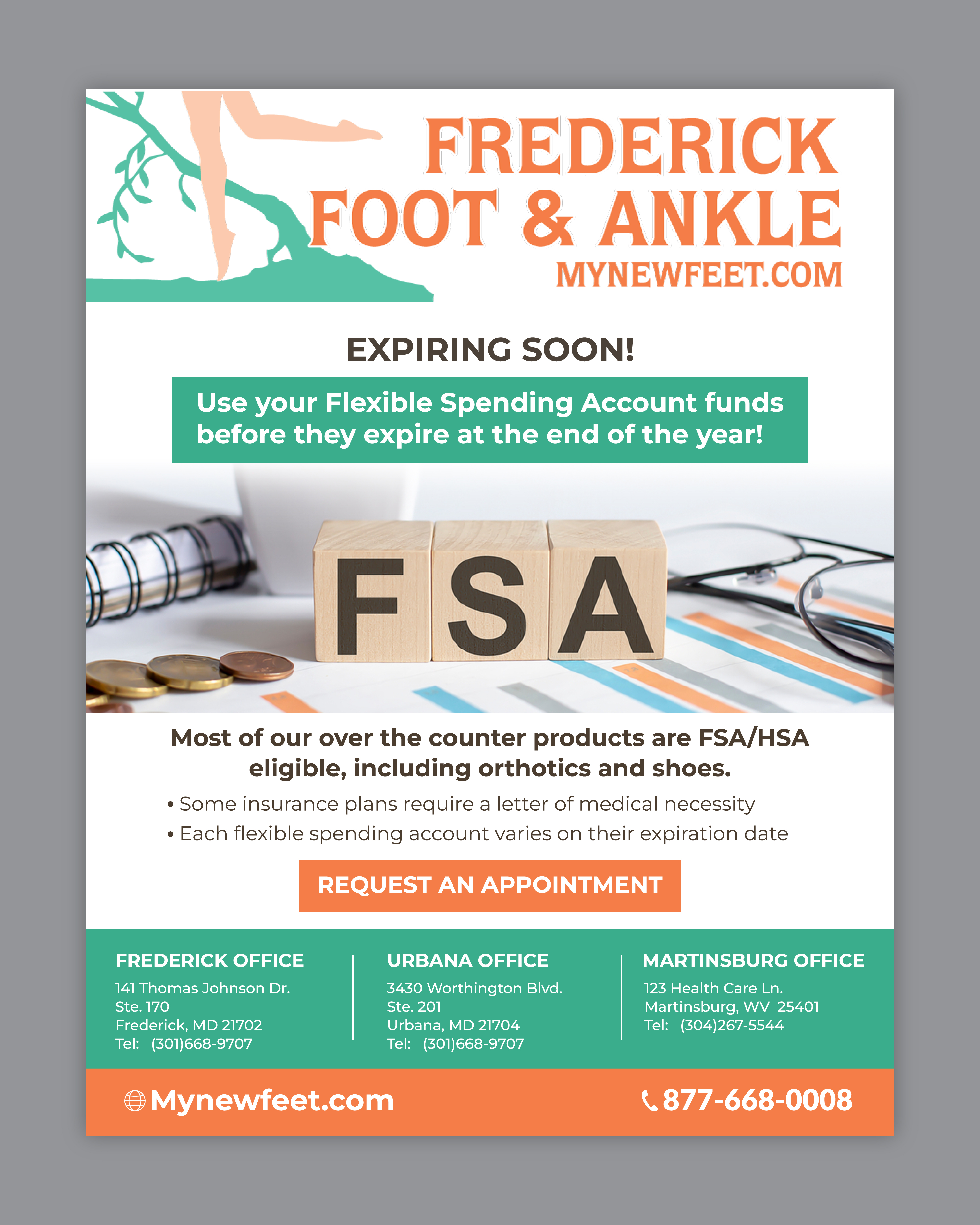 Flyer Design for Frederick Foot & Ankle by Rifu Graphics | Design #31942818