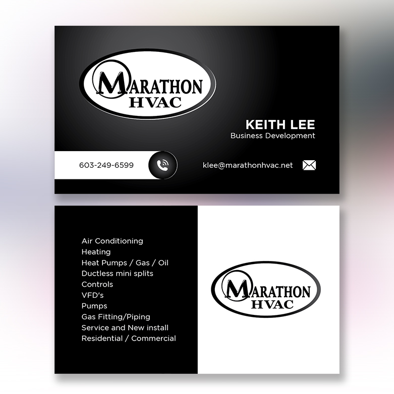 Serious, Modern, Mechanical HVAC Business Card Design for Marathon HVAC ...